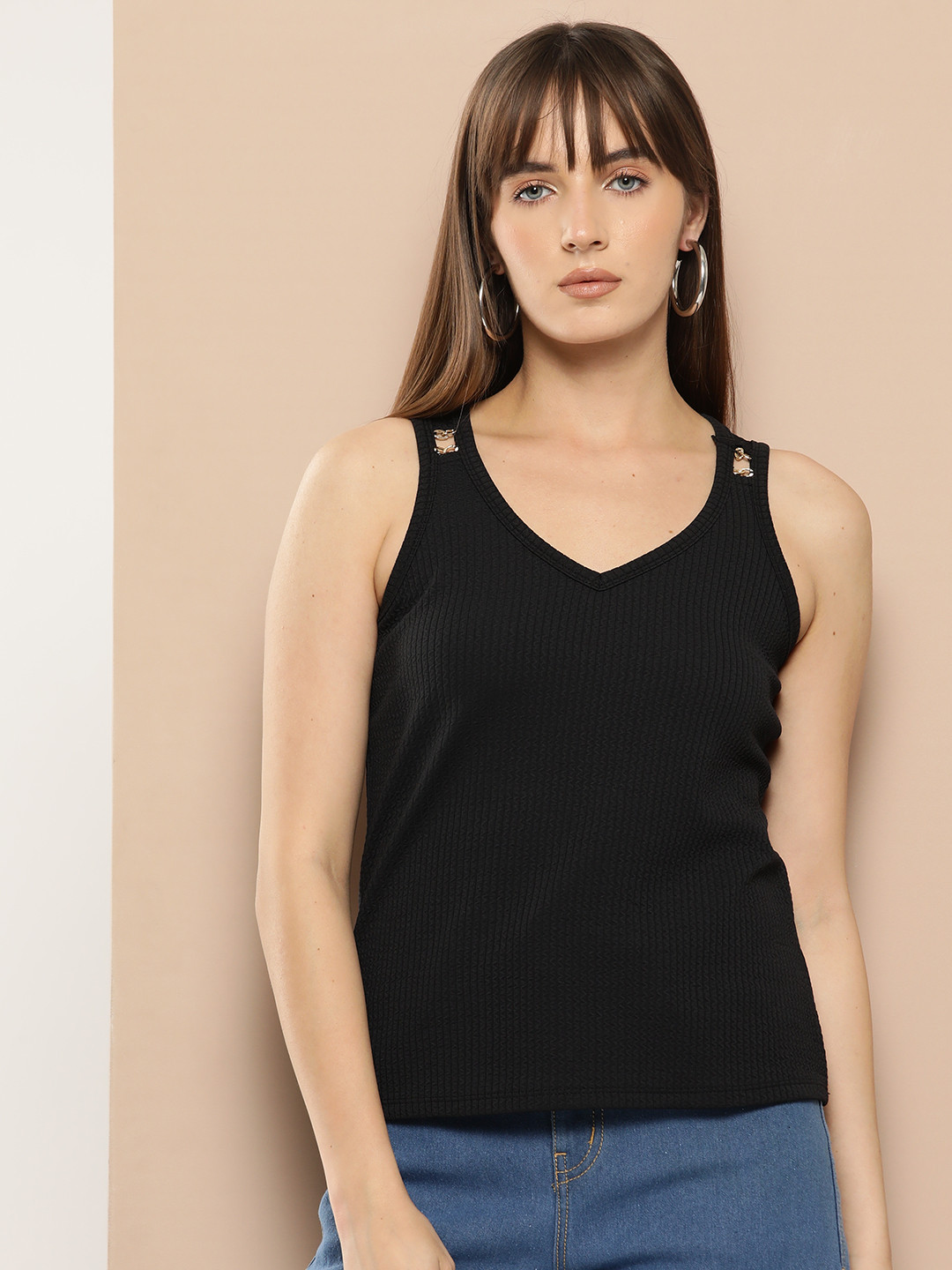 Buy Chemistry Self Design Ribbed Top - Tops for Women 26164240 | Myntra