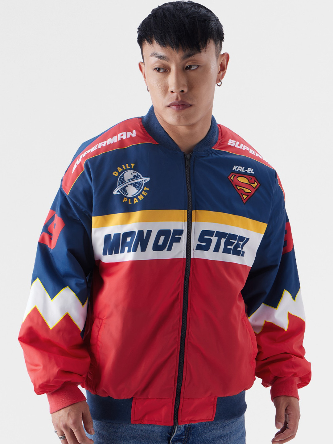 Buy The Souled Store Navy Blue Superman Printed Lightweight Biker ...