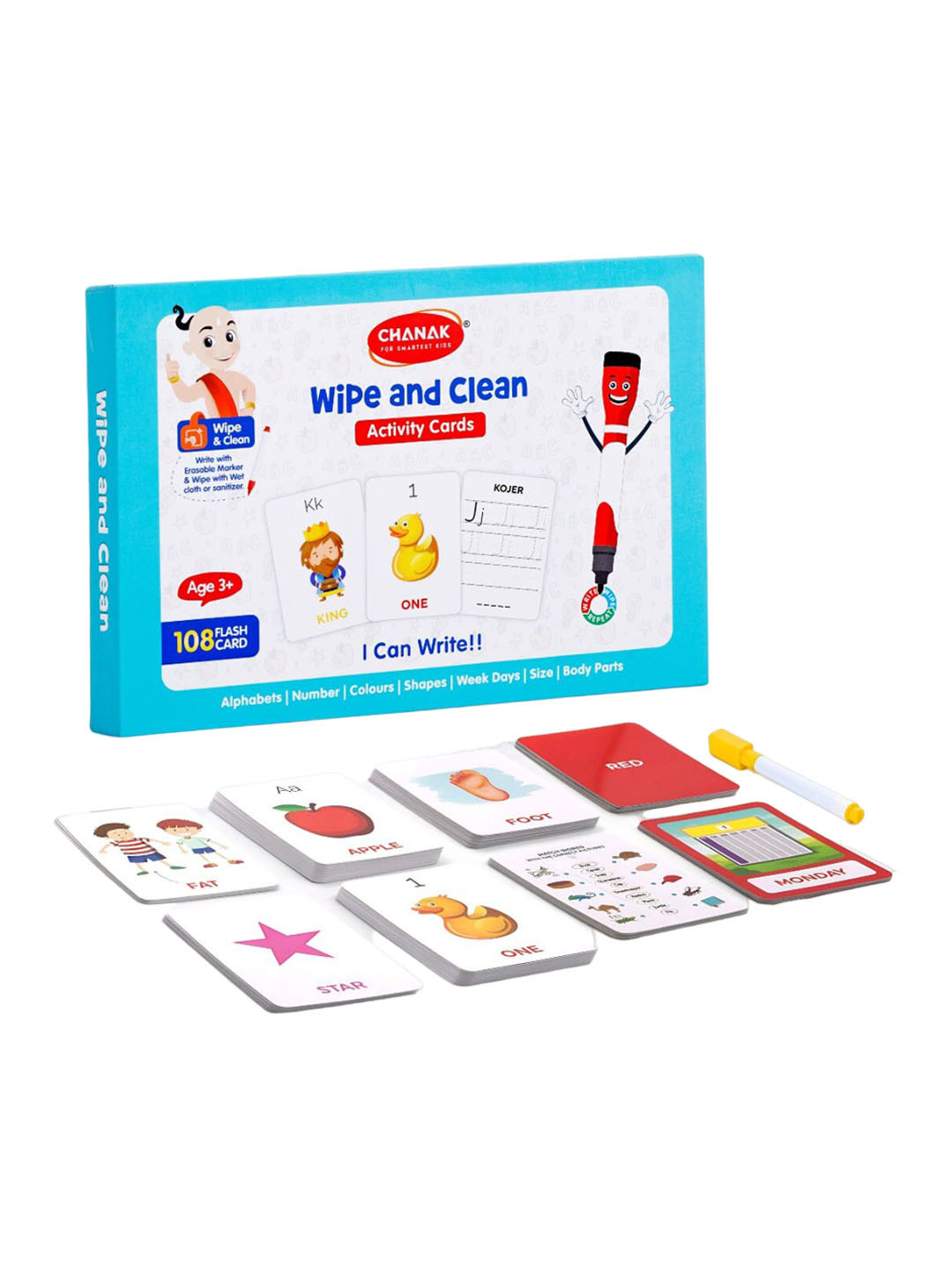 Buy Aditi Toys Kids Wipe & Clean Flash Cards & Marker - Learning And ...