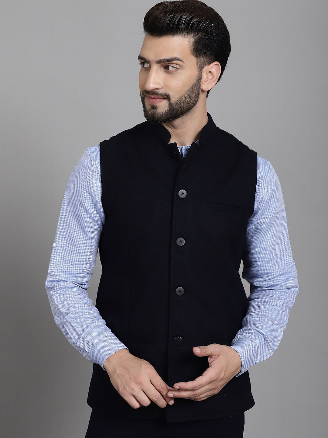 Buy Even Pure Wool Mandarin Collar Nehru Jackets - Nehru Jackets for Men 26170290 | Myntra