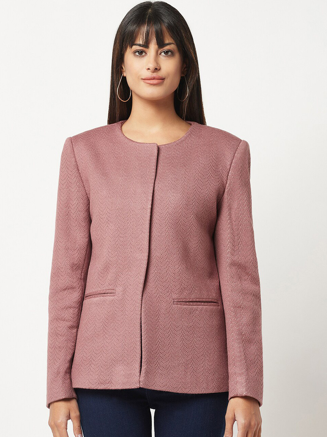 Buy Knitstudio Self Design Wool Round Neck Coat - Coats for Women ...