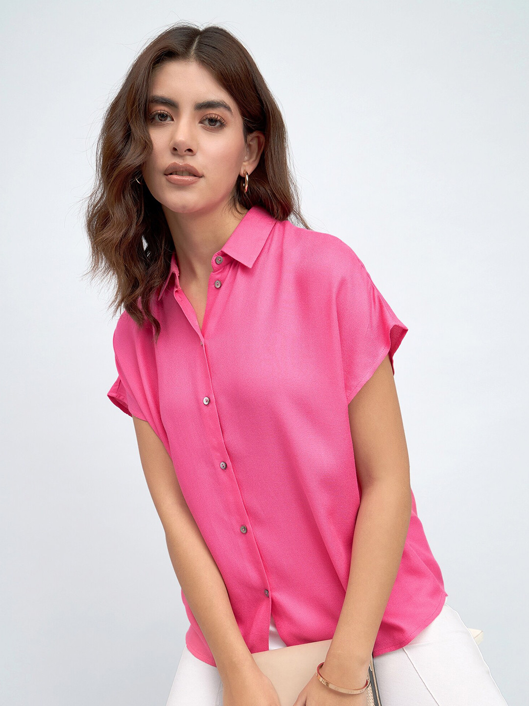 Buy DL Woman Oversized Extended Sleeves Casual Shirt - Shirts for Women ...