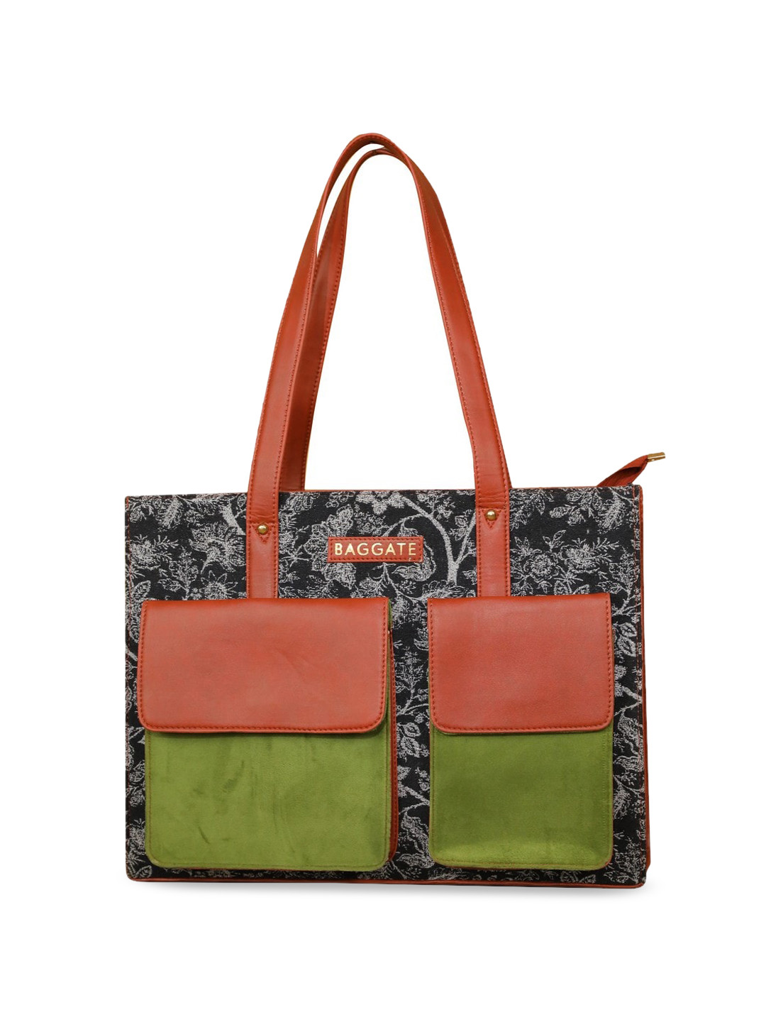 Buy BAGGATE Floral Printed Structured Jacquard Shoulder Bag Up To 16 ...