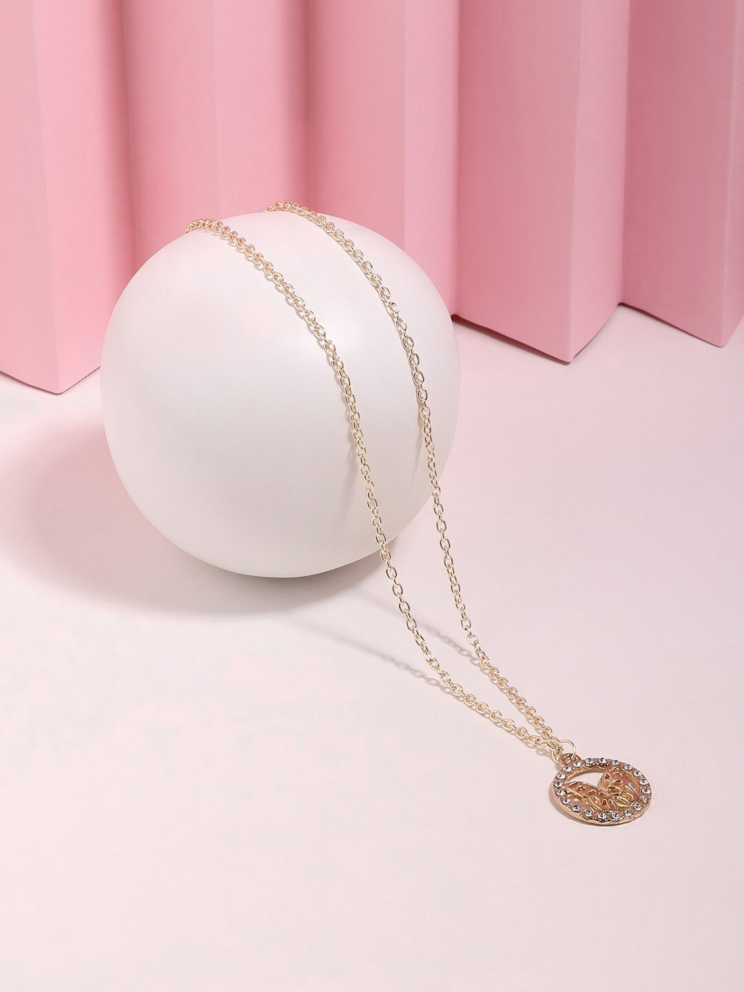 Buy AMI Gold Plated Stone Studded Chain - Necklace And Chains for Women ...