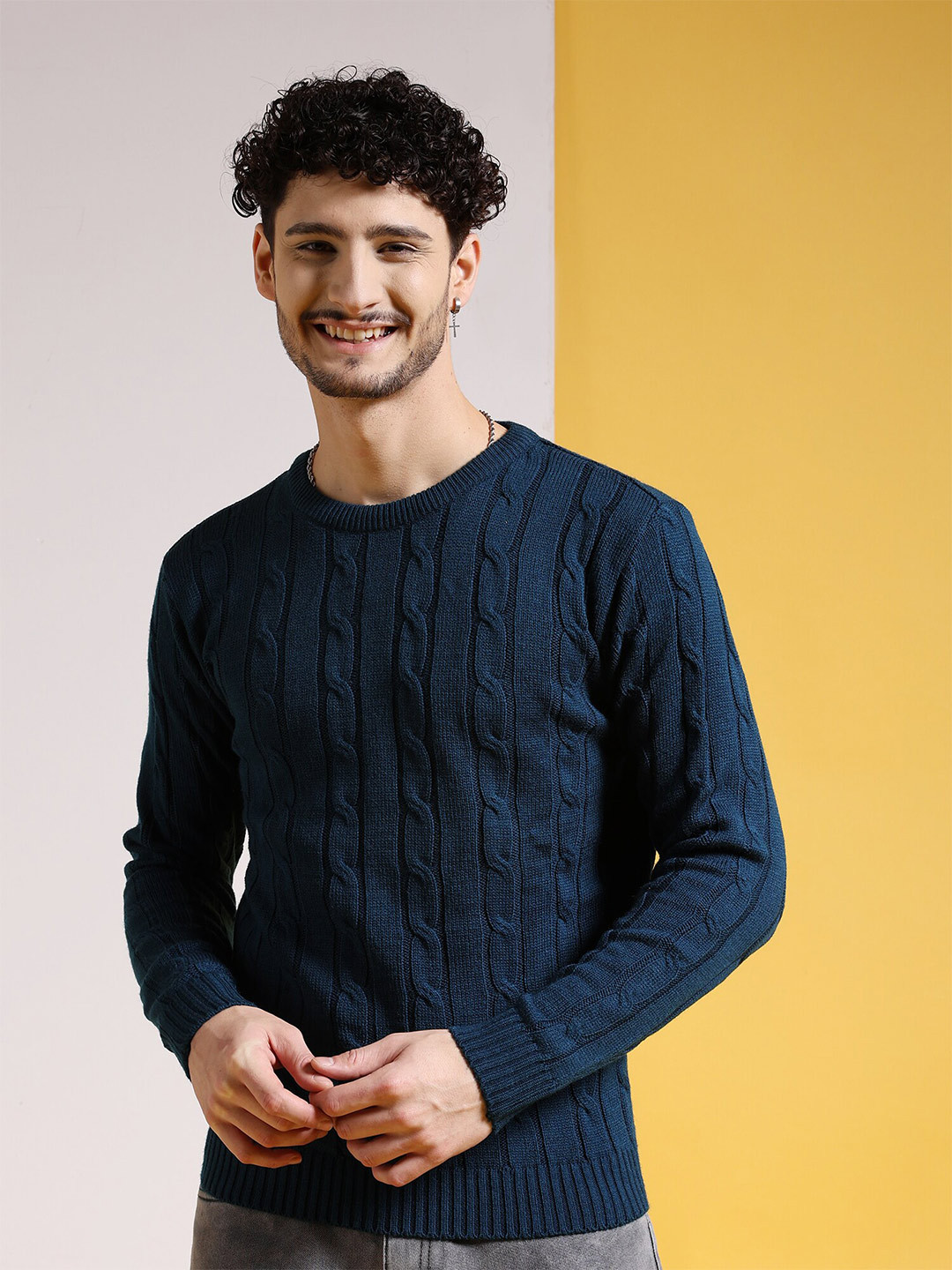 Buy The Indian Garage Co Self Designed Acrylic Pullover - Sweaters for ...