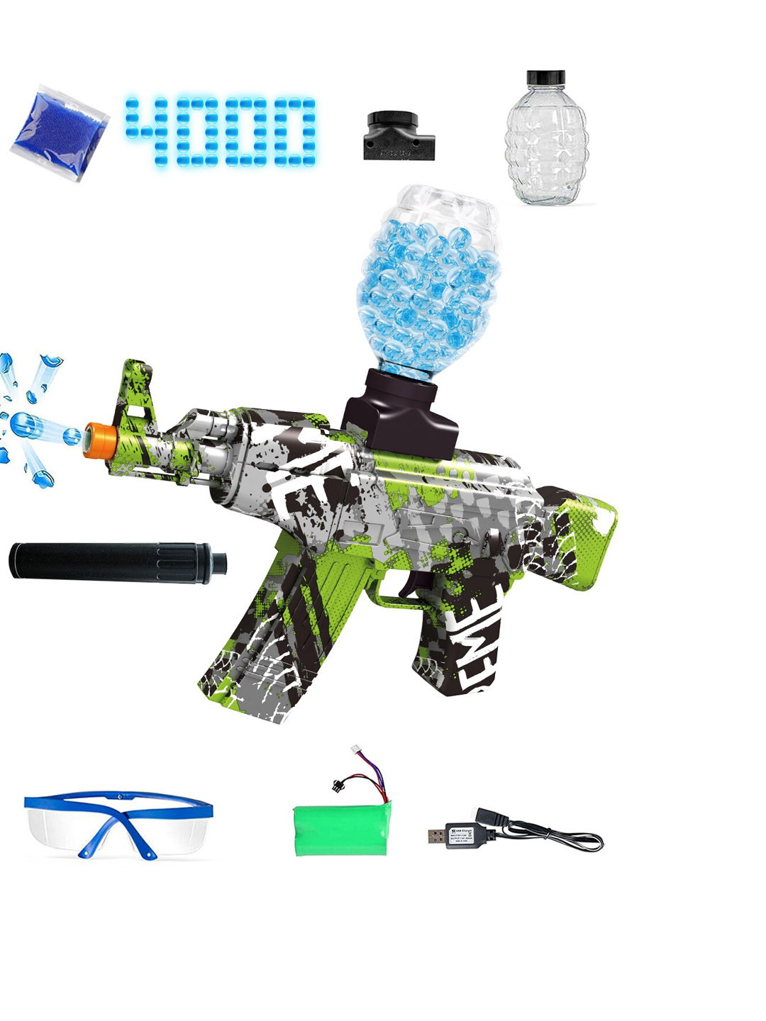 Buy WEMBLEY Kids Automatic Electric Splat Orby Gun With 1000 Gel Balls ...