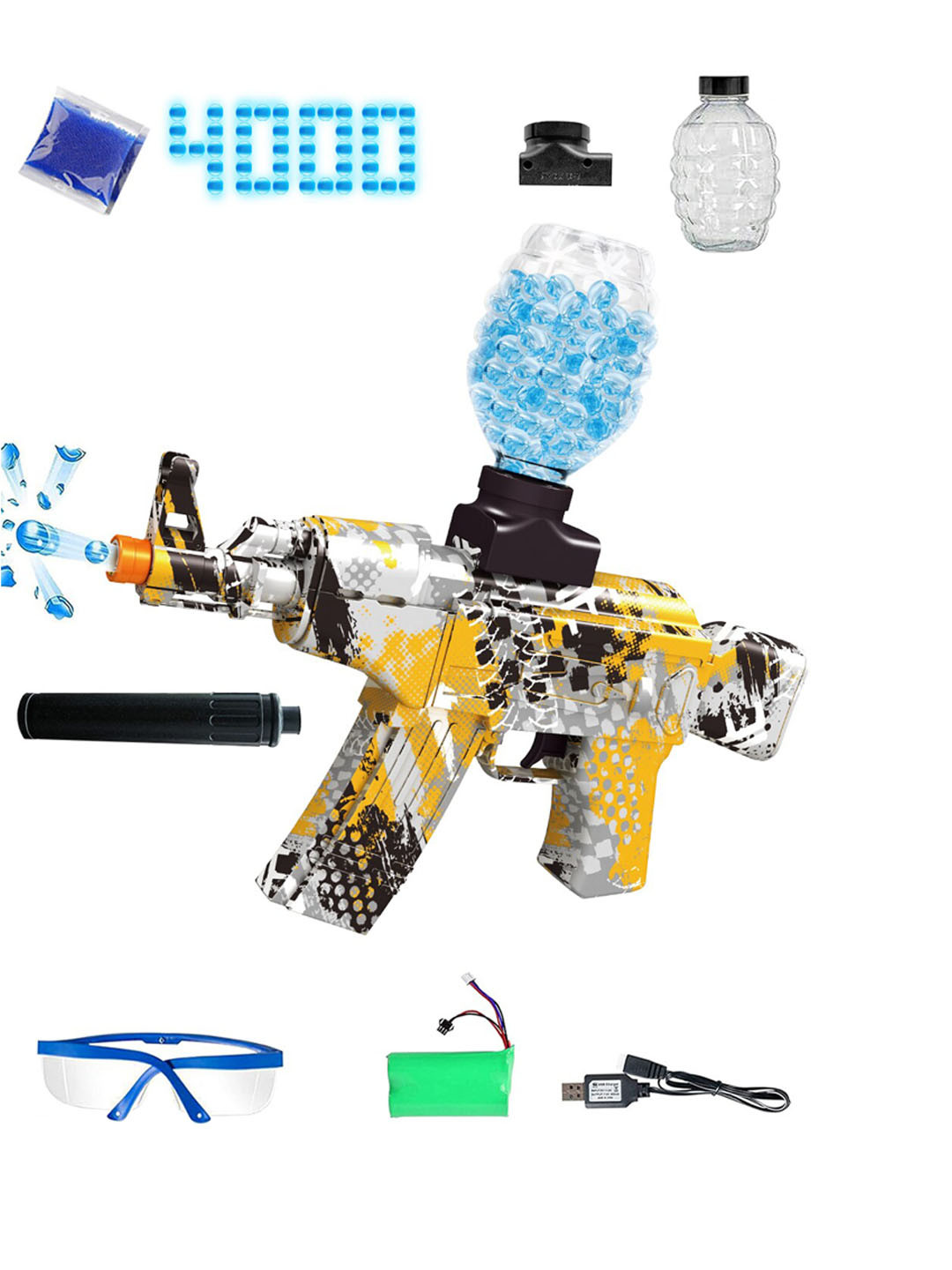 Buy WEMBLEY Kids Automatic Electric Splat Orby Gun With 1000 Gel Balls ...