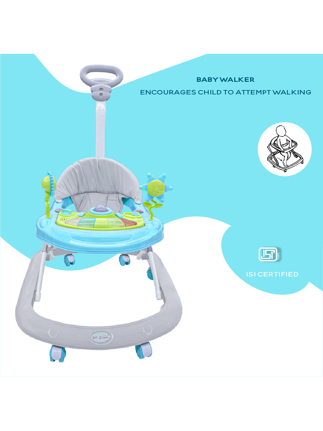 Buy Born Babies Infants Foldable & Adjustable Height Walker - Walkers ...