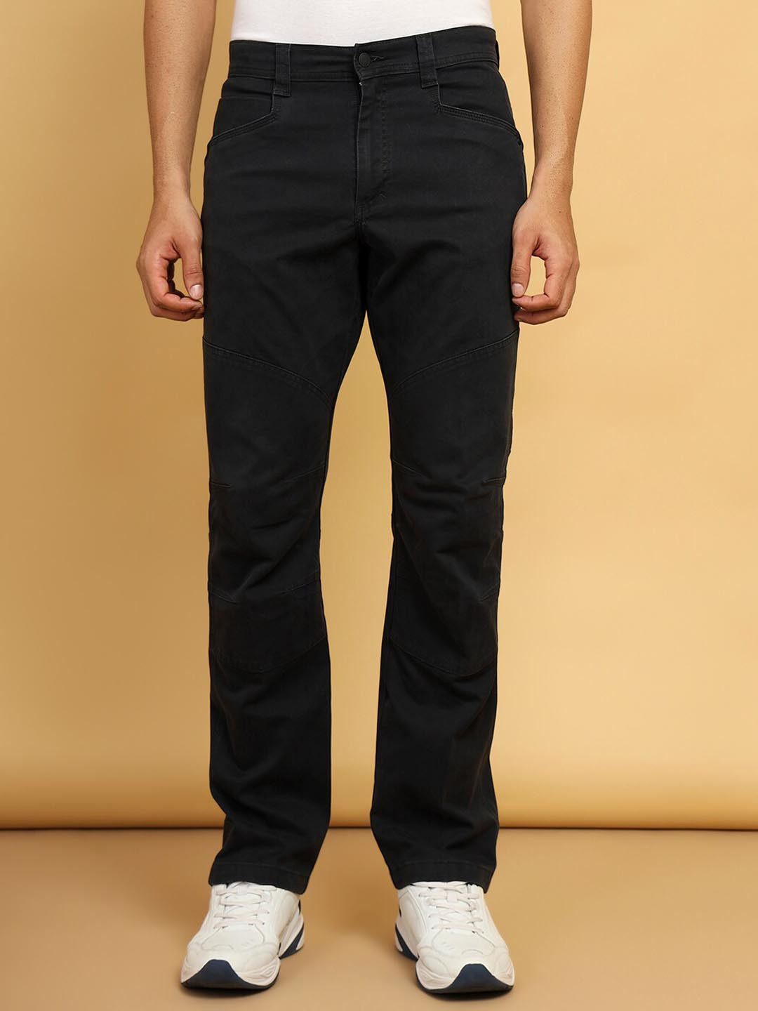 Buy Wrangler Men Straight Fit Mid Rise Moisture Wicking Chinos Trousers ...