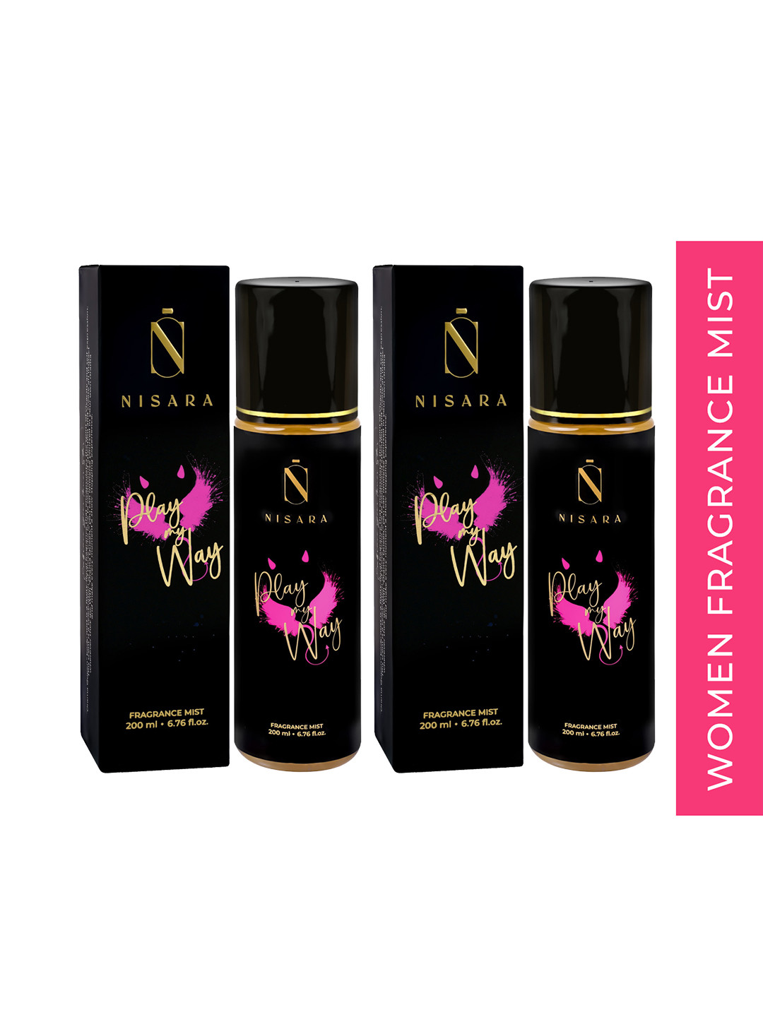 Buy NISARA Set Of 2 Play My Way Fragrance Body Mist 200ml Each - Body ...