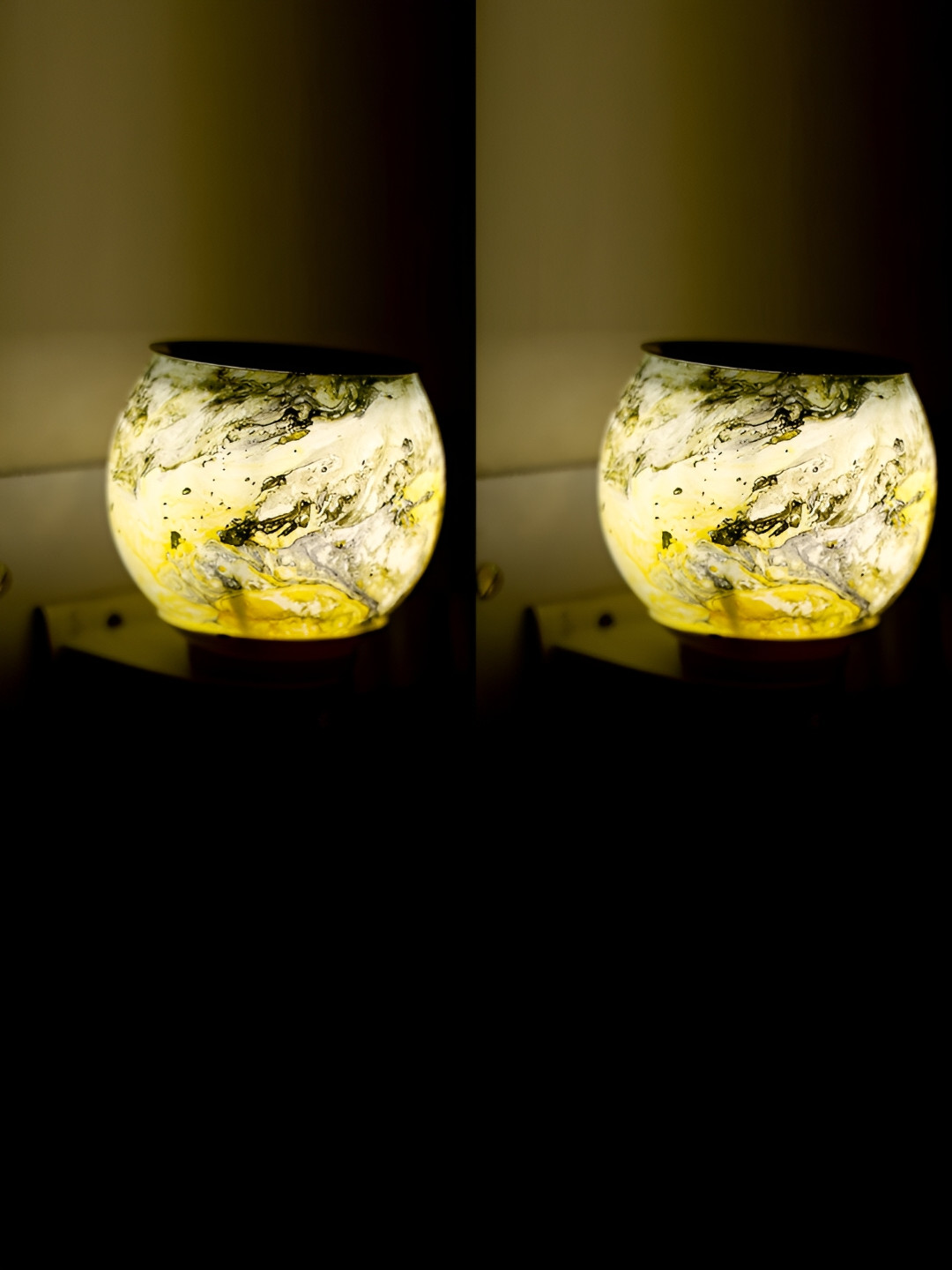 Buy Gojeeva White & Yellow Camphor Diffuser Glass With Switch - Aroma ...