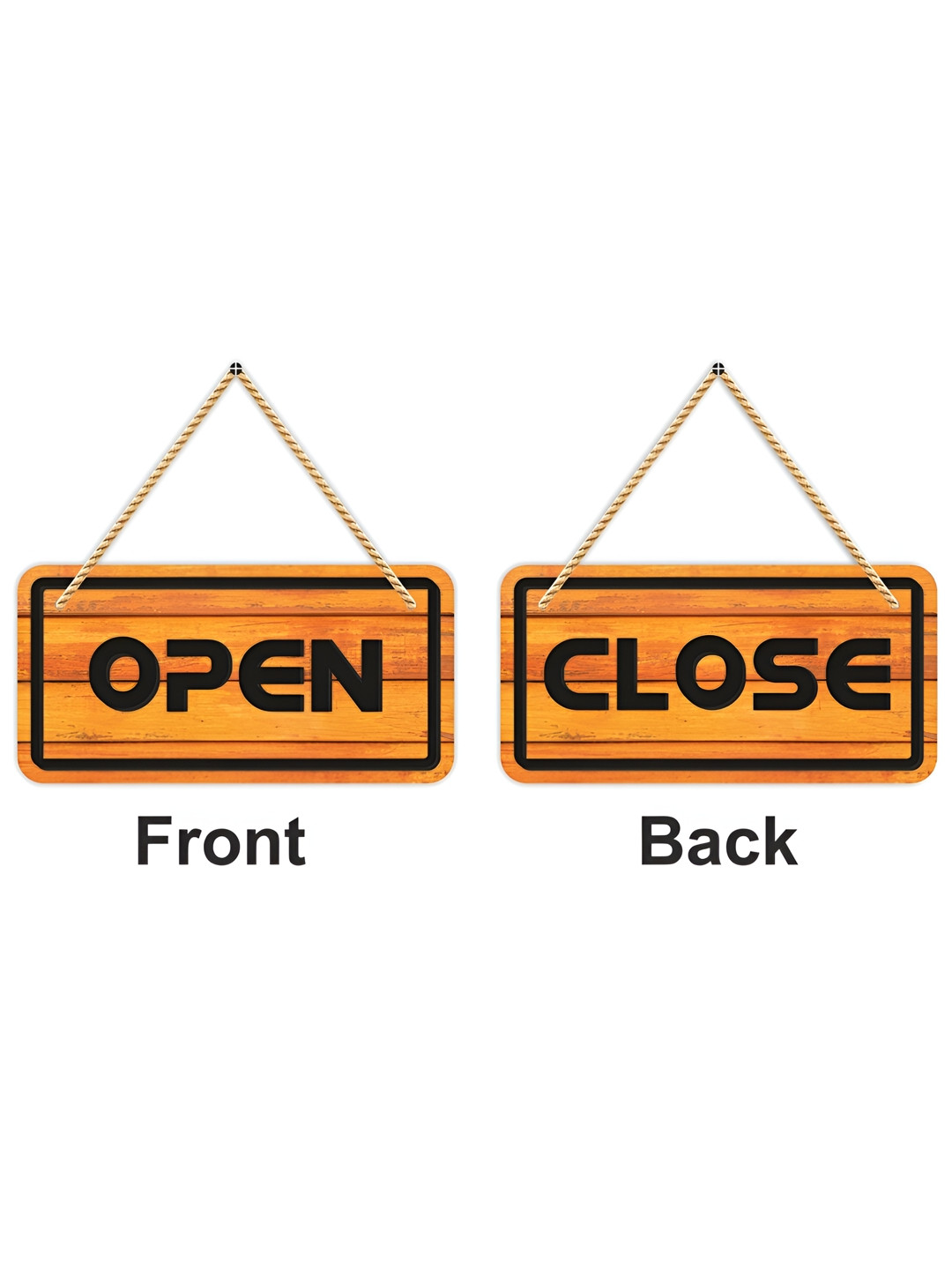 Buy CVANU Brown & Black 2 Pieces Printed Wooden Double Sided Sign Board ...