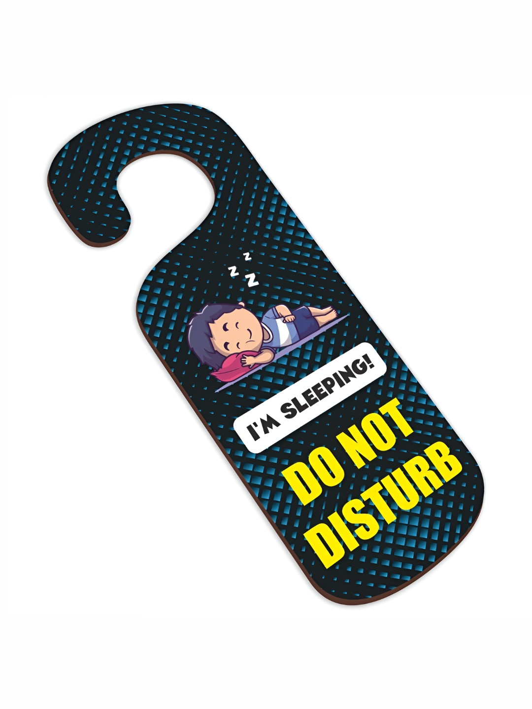 Buy CVANU Black & Blue Do Not Disturb Painted Wooden Sign Hanger - Wall ...