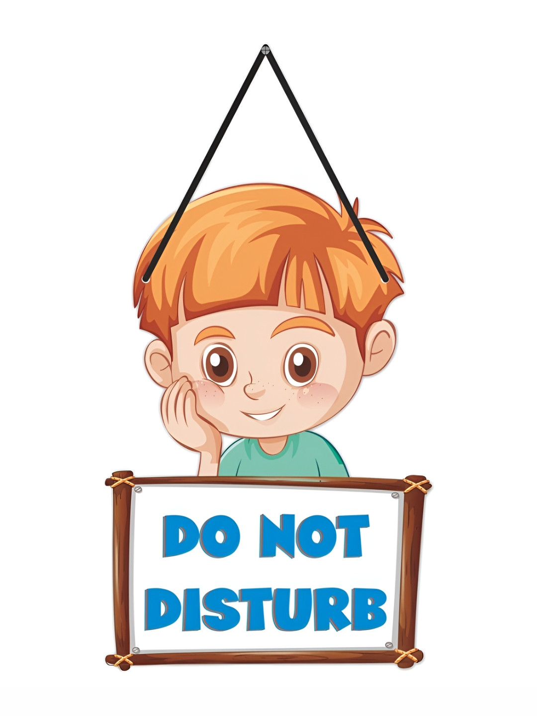 Buy CVANU Brown & Blue Do Not Disturb Painted Wooden Sign Hanger - Wall ...