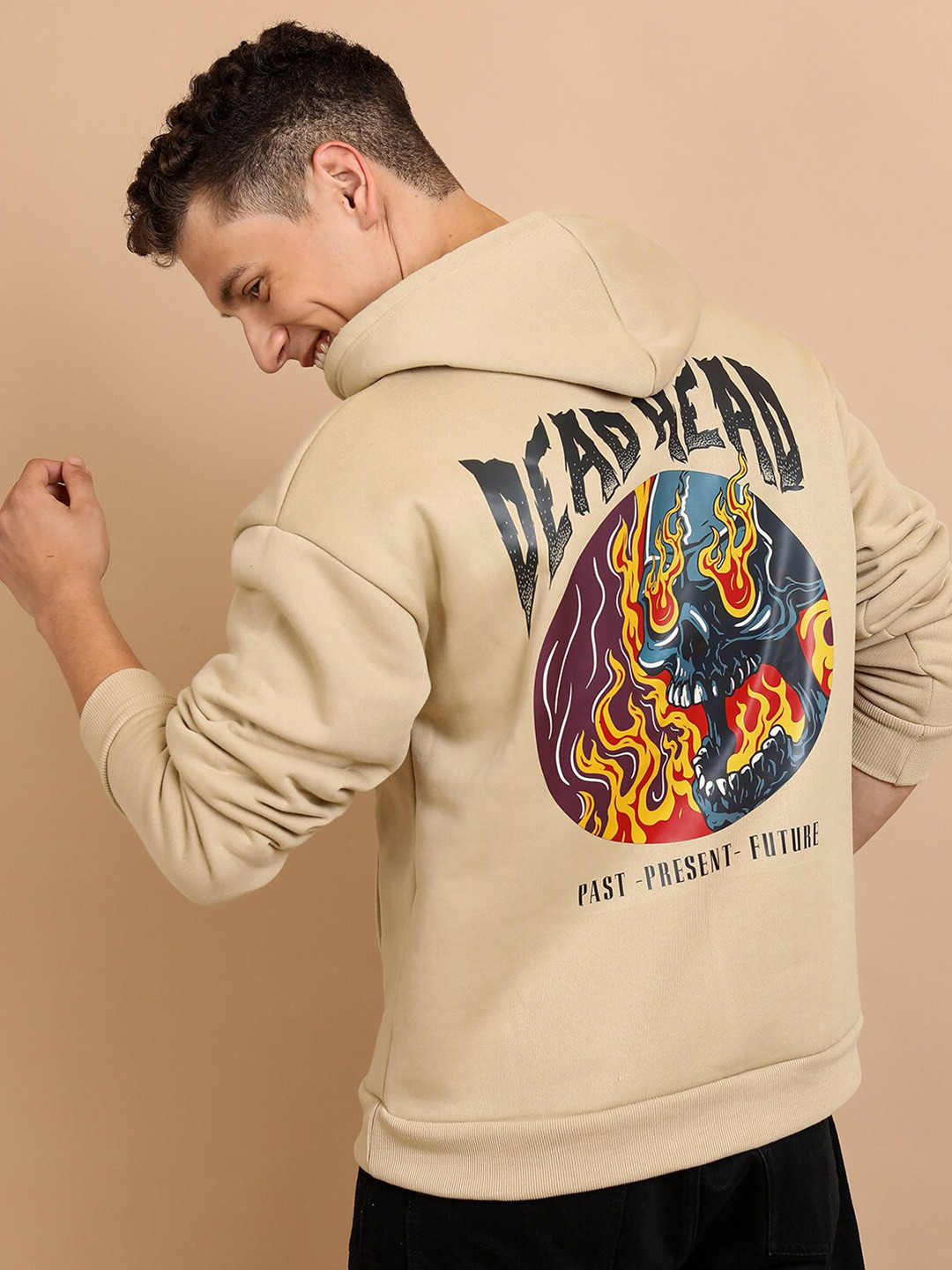 Buy HIGHLANDER Dead Head Graphic Printed Relaxed Hooded Pullover ...