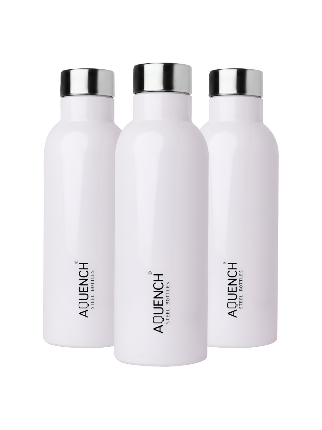Buy AQUENCH White 3 Pieces Stainless Steel Water Bottles - Water Bottle ...