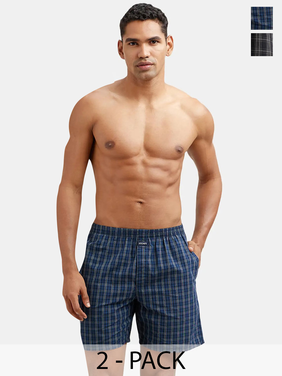 Buy Jockey Pack Of 2 Super Combed Mercerized Cotton Woven Checkered ...