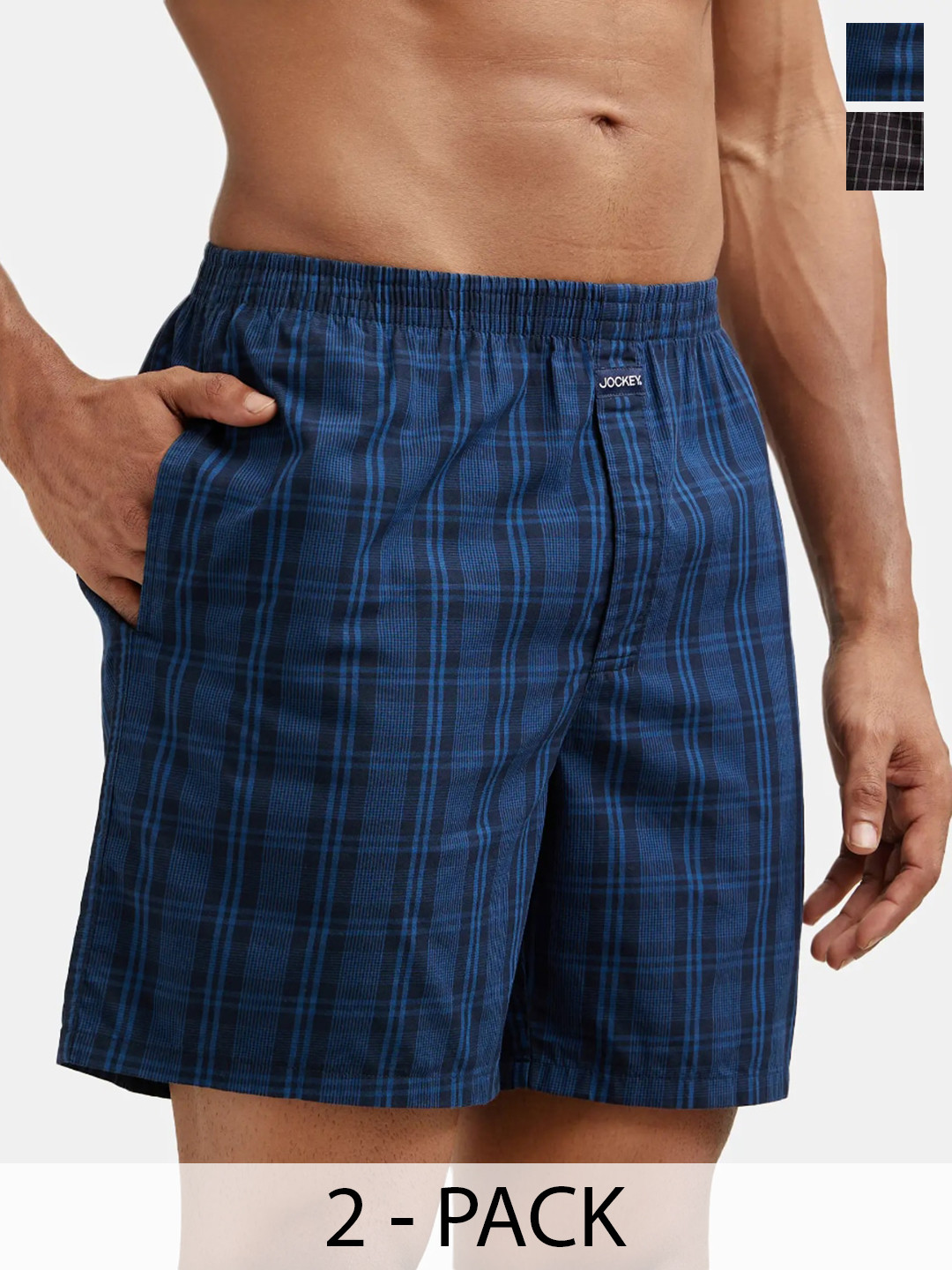 Buy Jockey Pack Of 2 Super Combed Mercerized Cotton Woven Checkered ...
