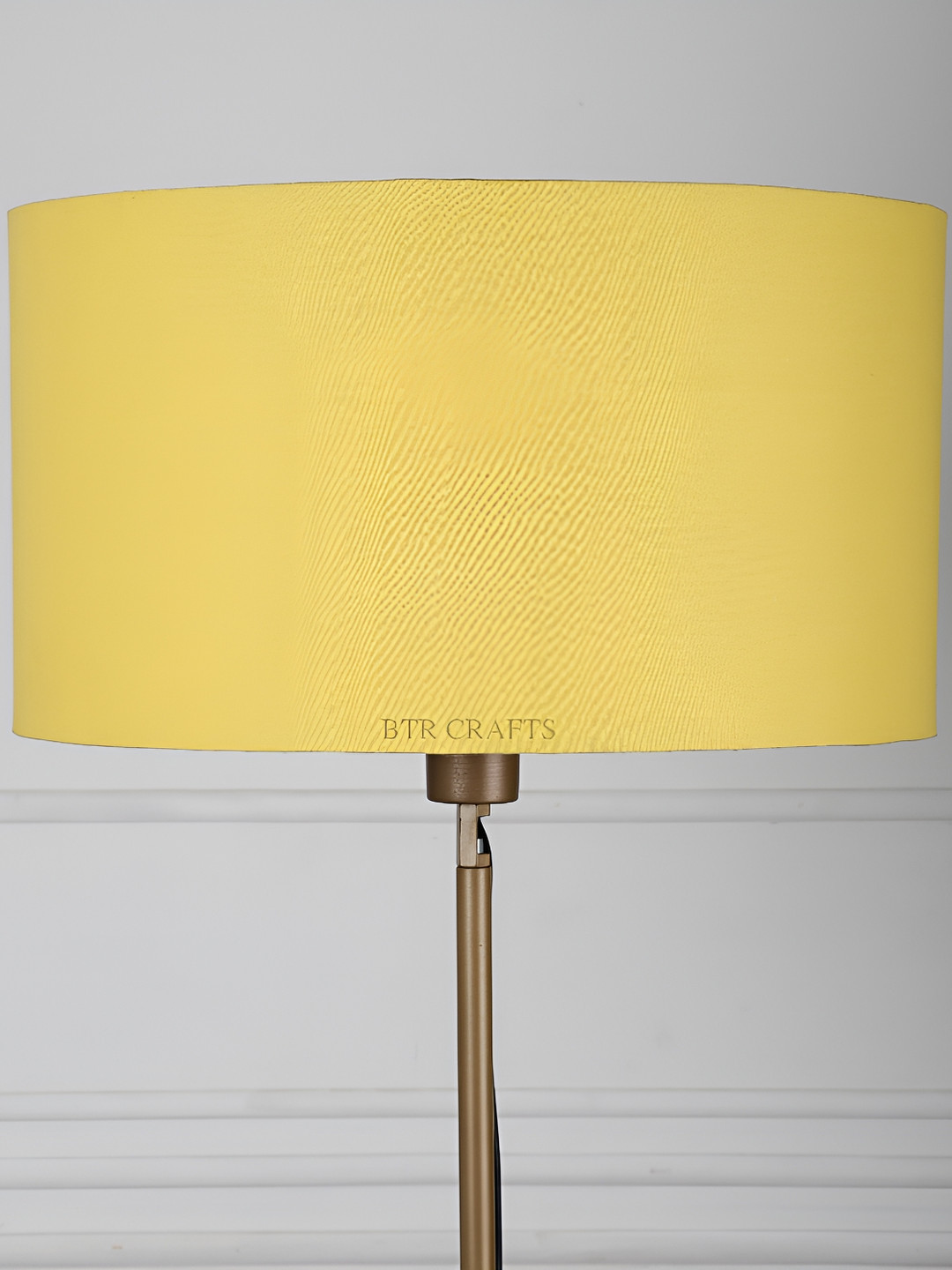 Buy BTR CRAFTS Yellow Textured Cylindrical Shaped Contemporary Lamp ...