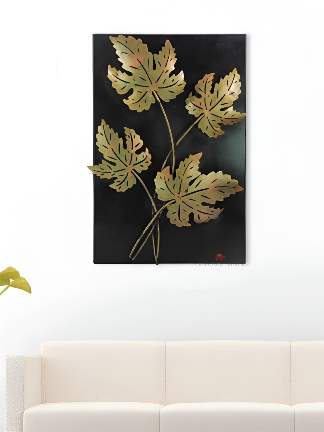 Buy HANDICRAFTS PARADISE Goldtoned And Black Metal Floral Rectangle ...