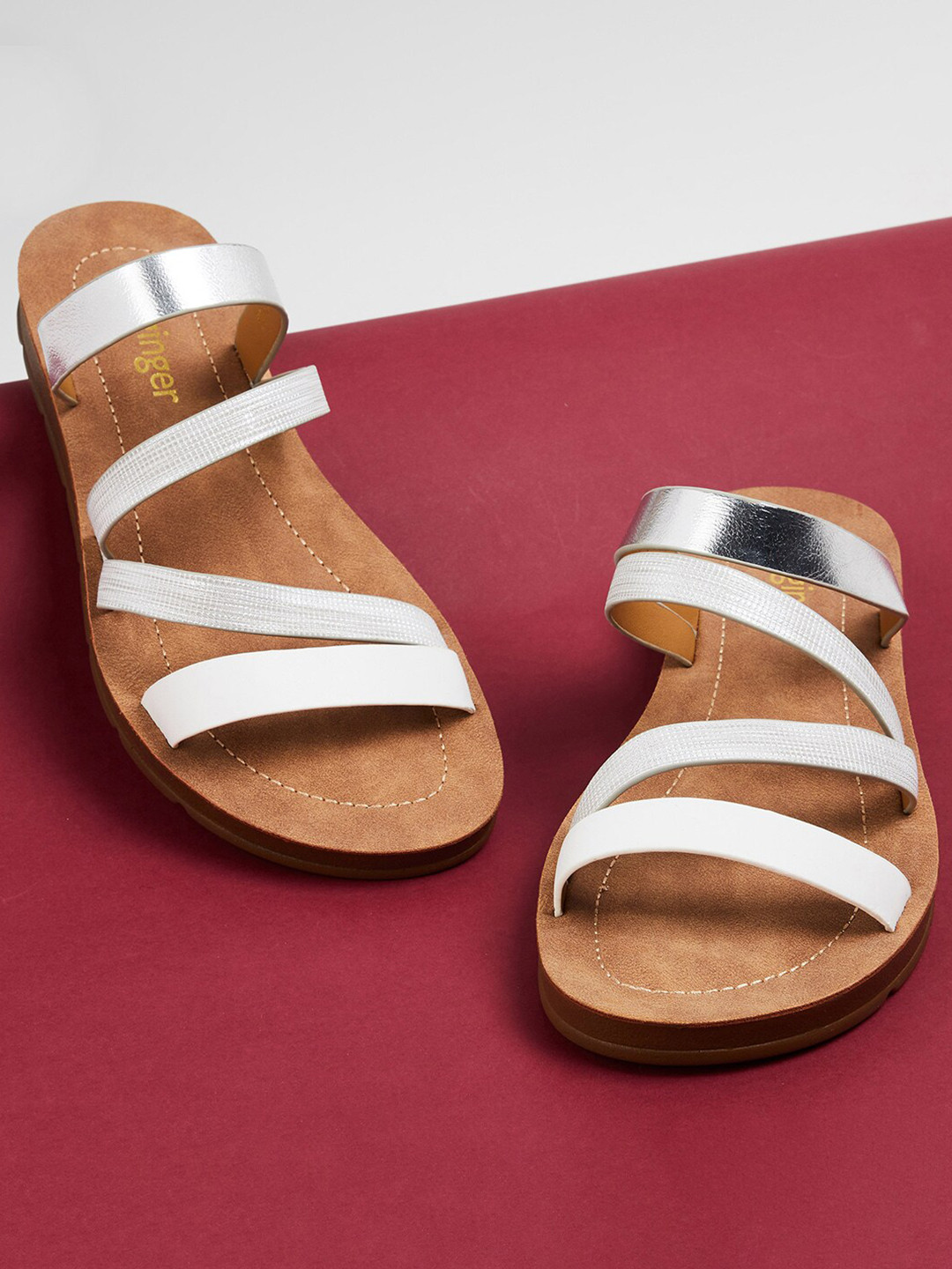 Buy Ginger By Lifestyle Textured Open Toe Flats - Flats for Women ...