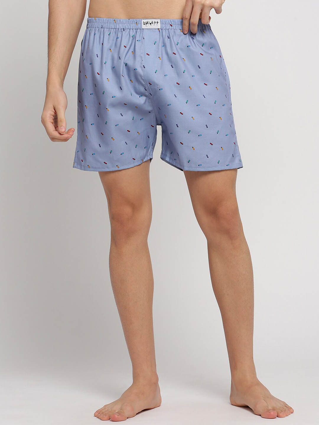 Buy SHOWOFF Slim Fit Conversational Printed Cotton Boxer AM 131 7_Blue ...