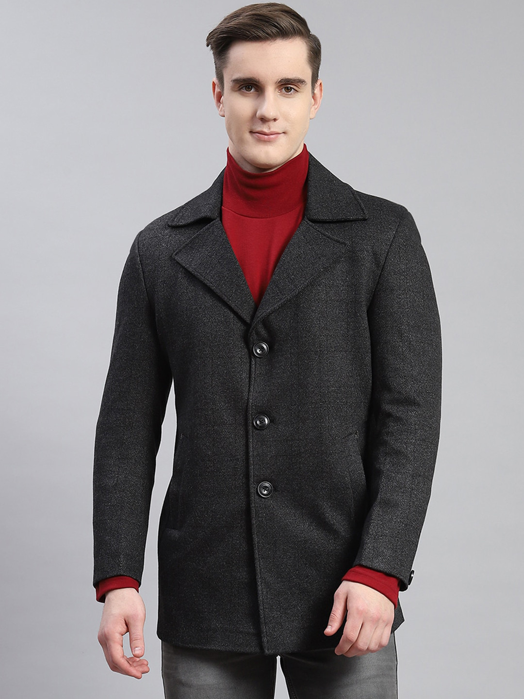 Buy Monte Carlo Single Breasted Overcoat - Coats for Men 26223458 | Myntra