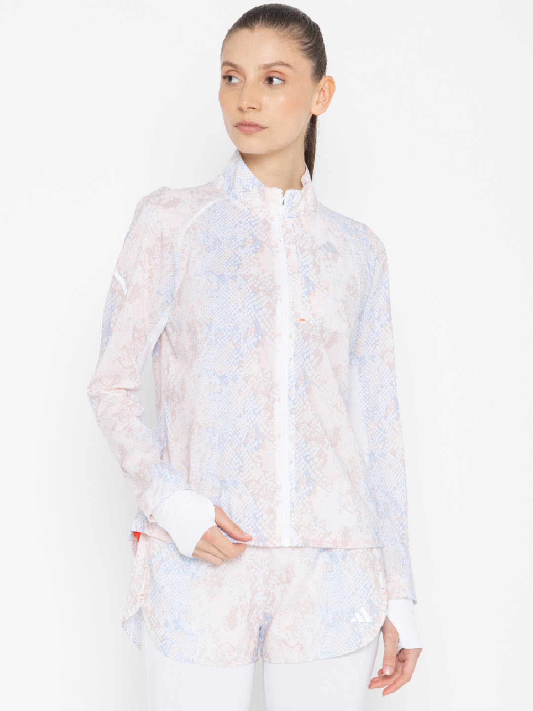 Buy ADIDAS FAST JKT AOP Printed Turtle Neck Sporty Jacket - Jackets for ...