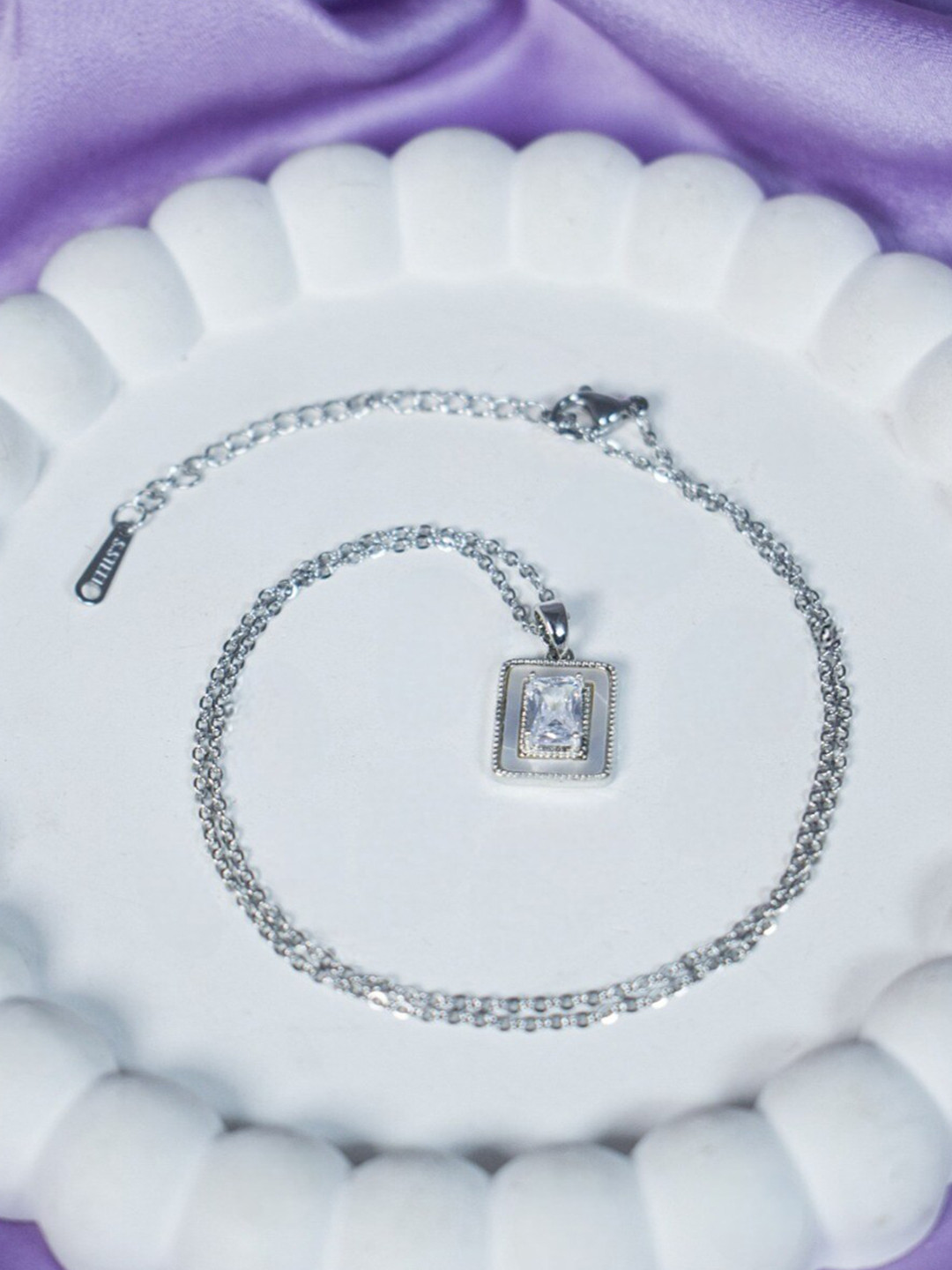 Buy DressBerry Silver Toned Stone Studded Chain - Necklace And Chains ...