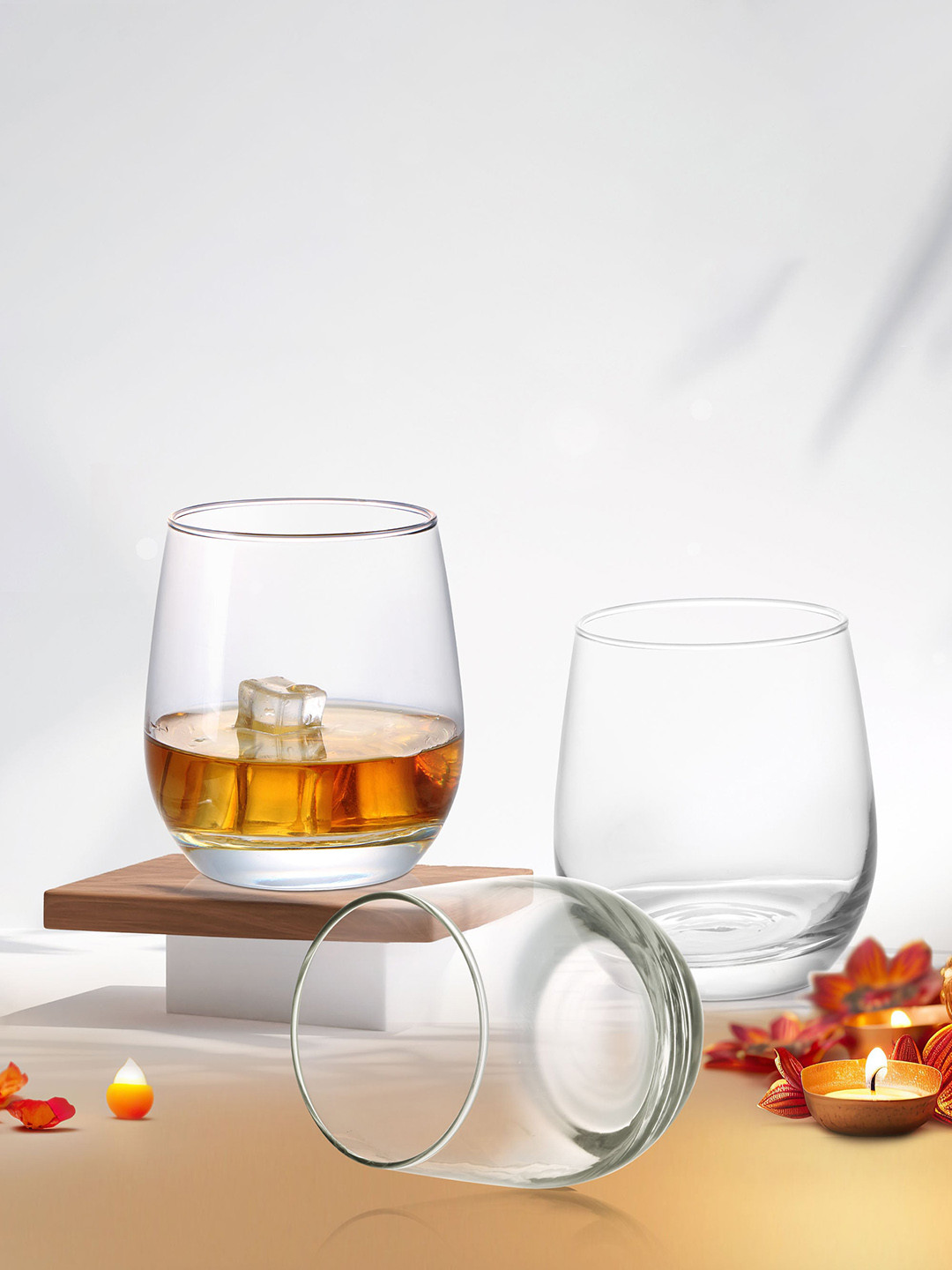 Buy Treo 6 Pcs Sphero Transparent On The Rocks Tumbler Glasses 350 Ml ...