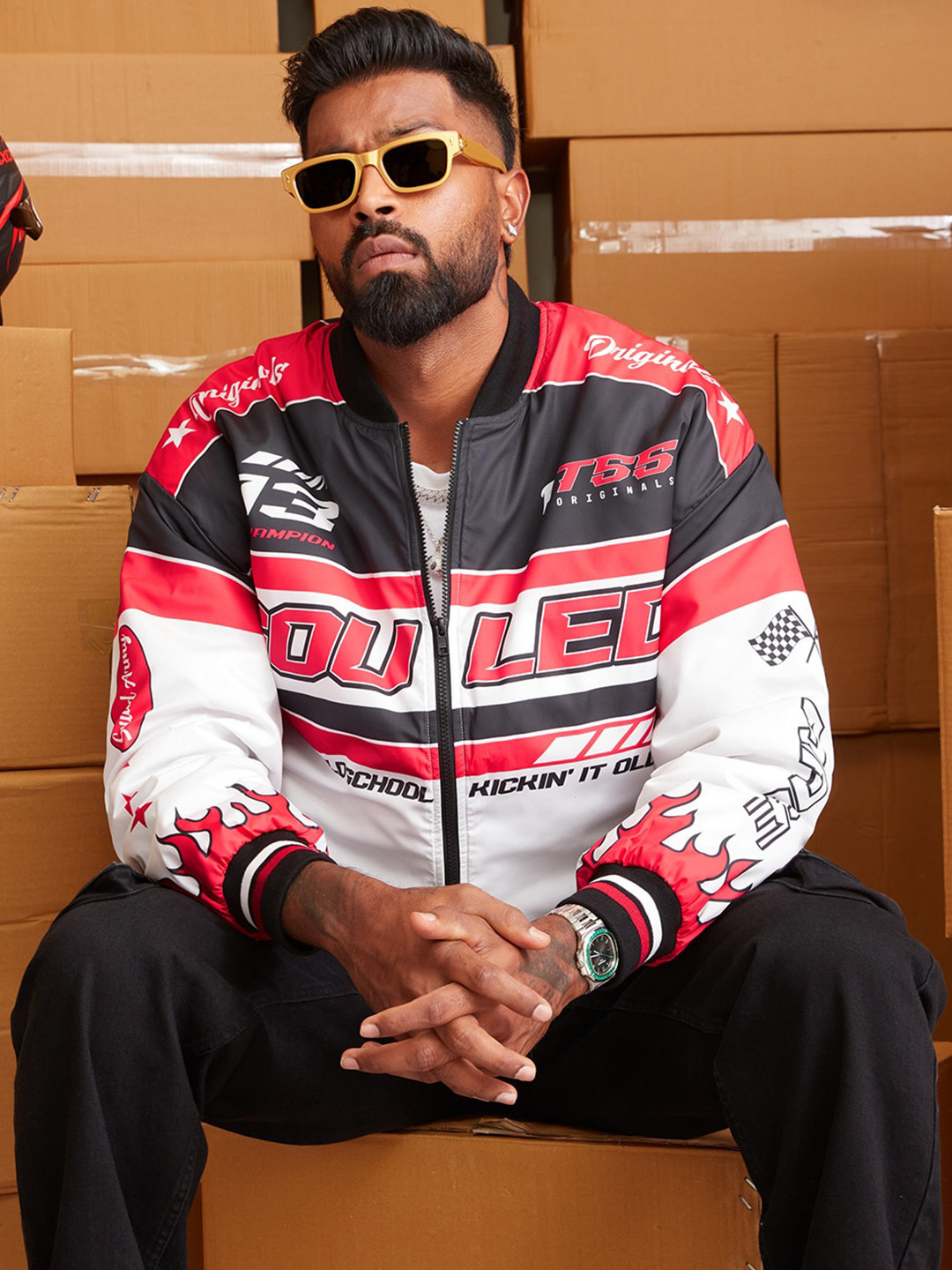 Buy The Souled Store Typography Printed Lightweight Varsity Jacket ...