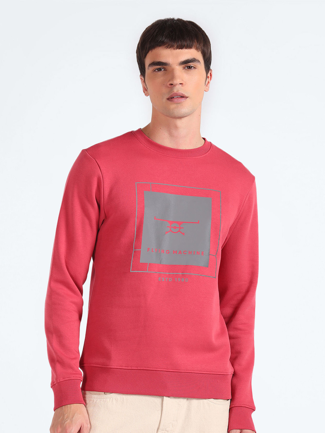 Buy Flying Machine Graphic Printed Long Sleeves Pullover Sweatshirt ...