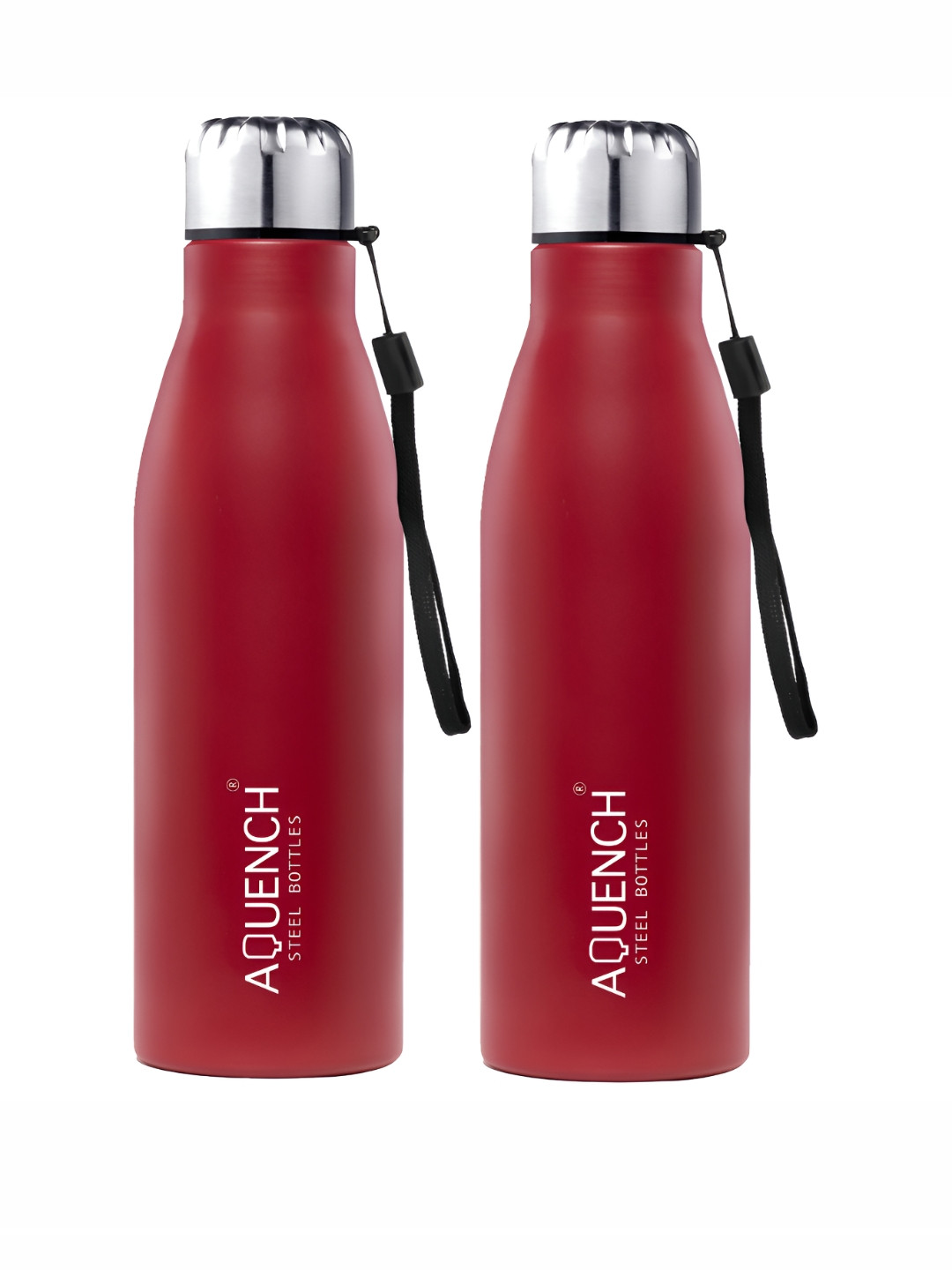 Buy AQUENCH Red 2 Pieces Stainless Steel Solid Water Bottle - Water ...