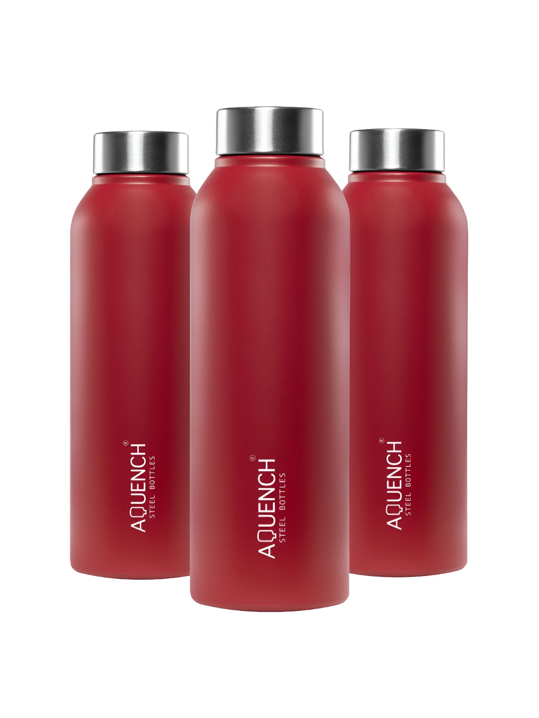 Buy AQUENCH Red 3 Pieces Stainless Steel Water Bottle1 Ltr - Water ...