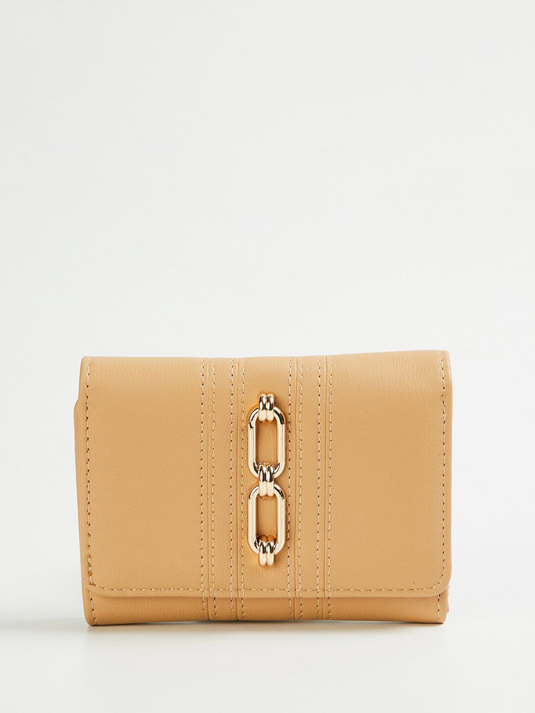 Buy Ginger By Lifestyle Women Three Fold Wallet With Buckle Detail ...