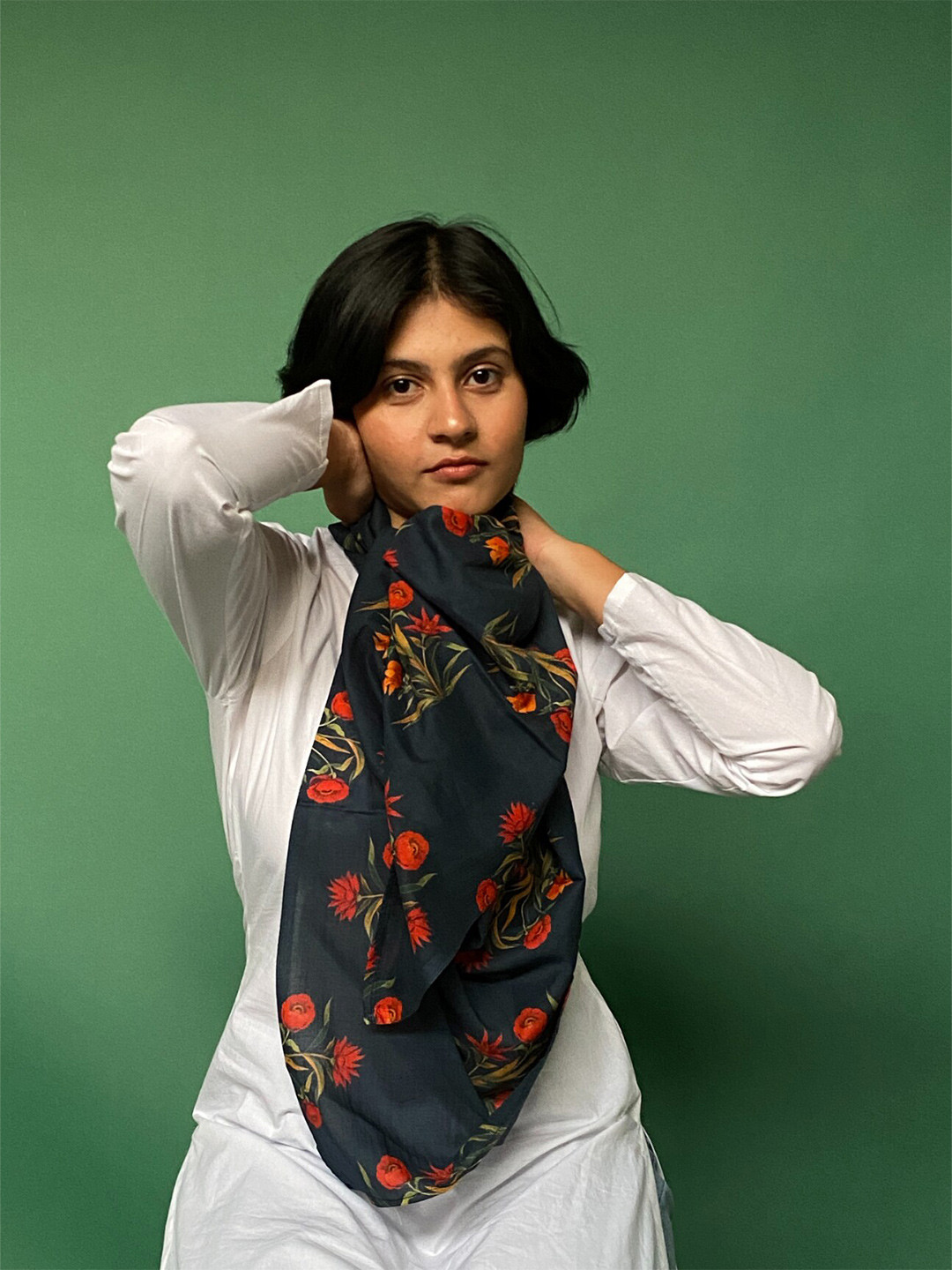 Buy BUTA BUTI Floral Printed Cotton Scarf - Scarves for Women 26259804 ...