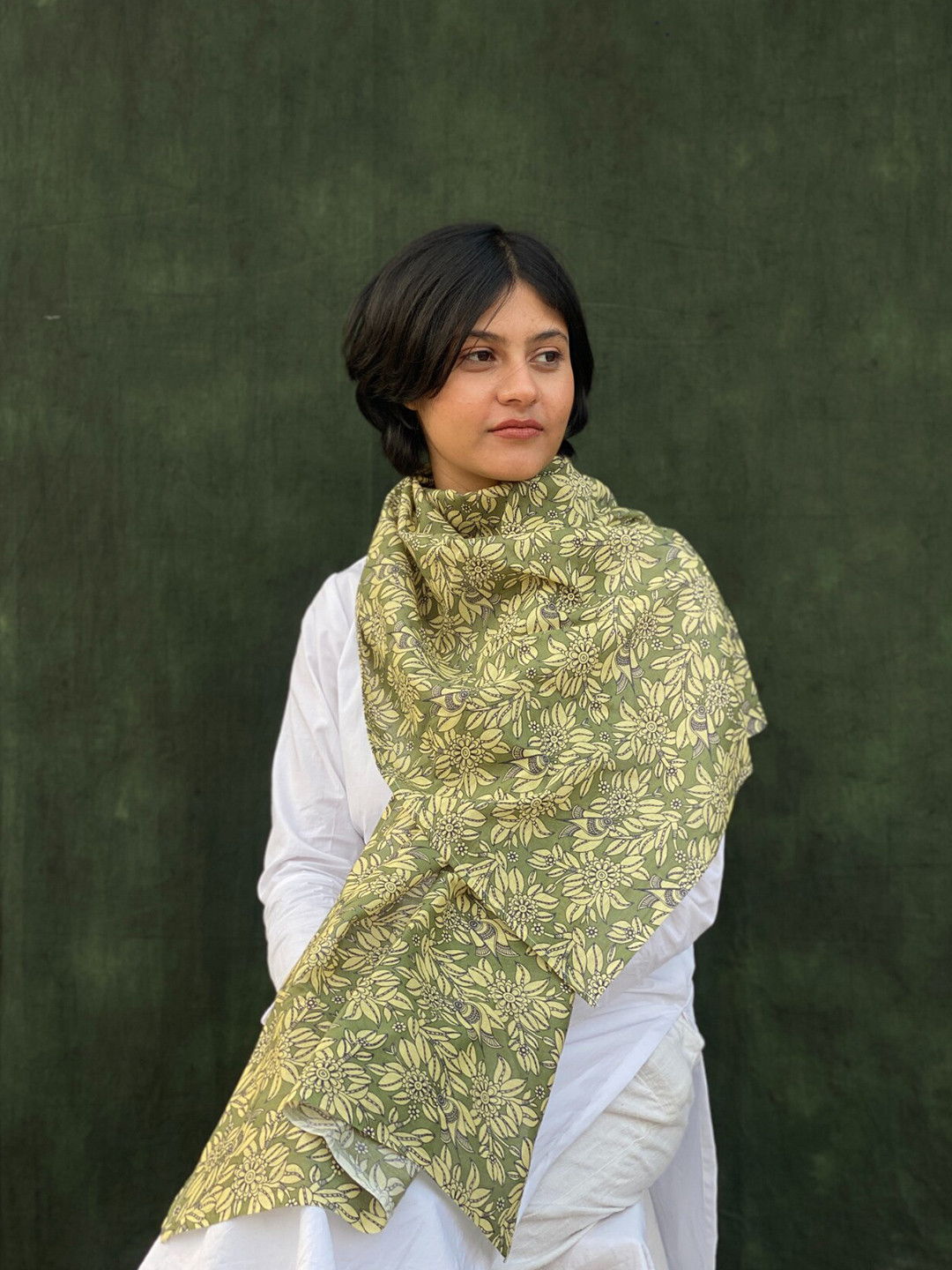 Buy BUTA BUTI Ethnic Motifs Printed Cotton Madhubani Art Scarf ...