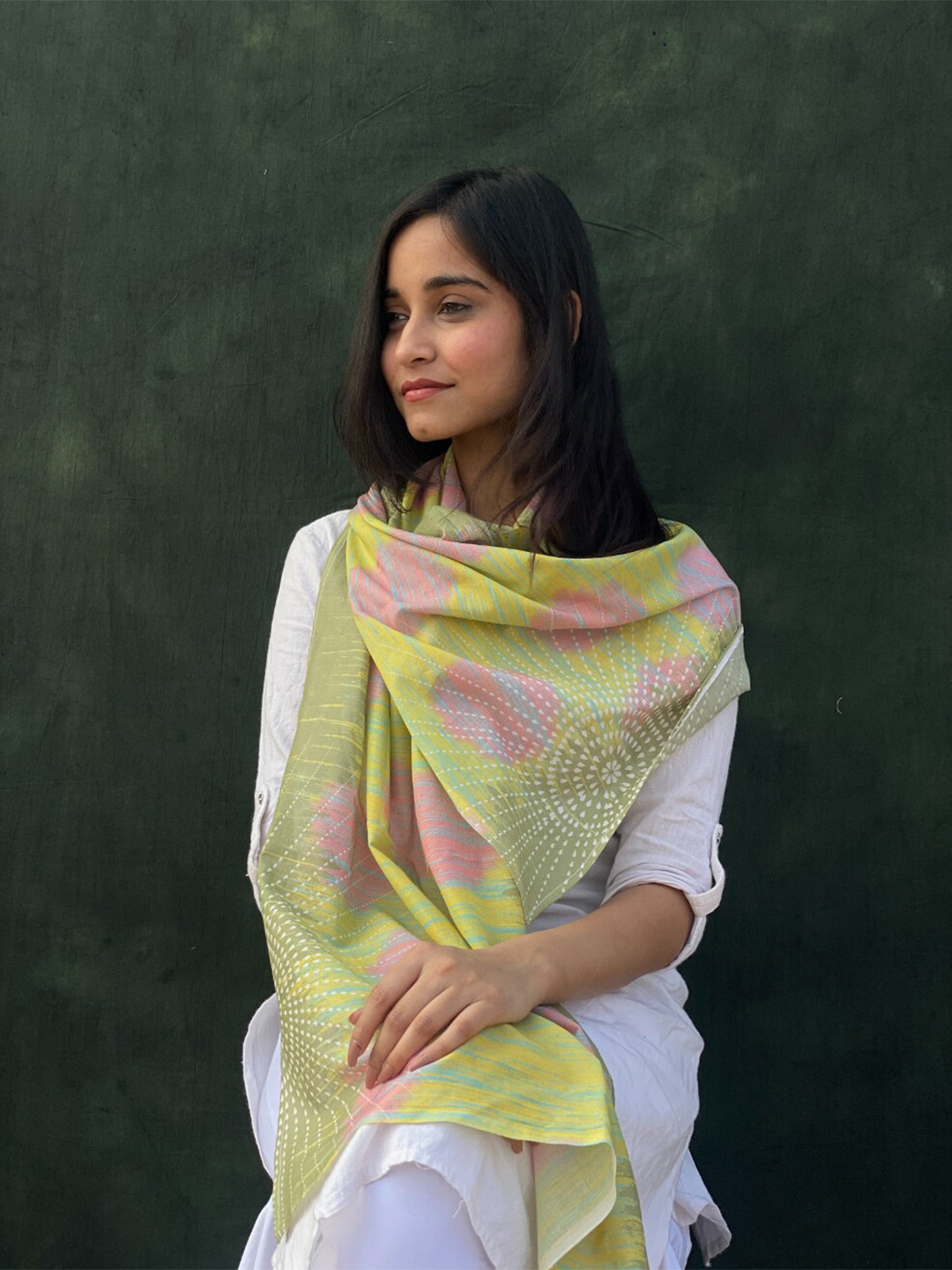 Buy BUTA BUTI Abstract Art Printed Cotton Stole - Stoles for Women ...