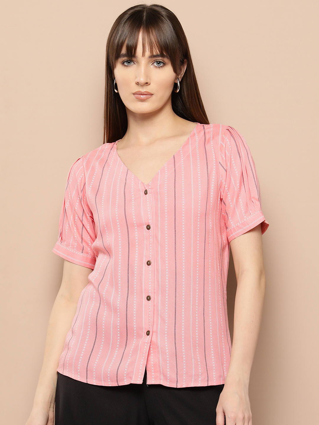 Buy Chemistry Striped Shirt Style Top - Tops for Women 26261602 | Myntra