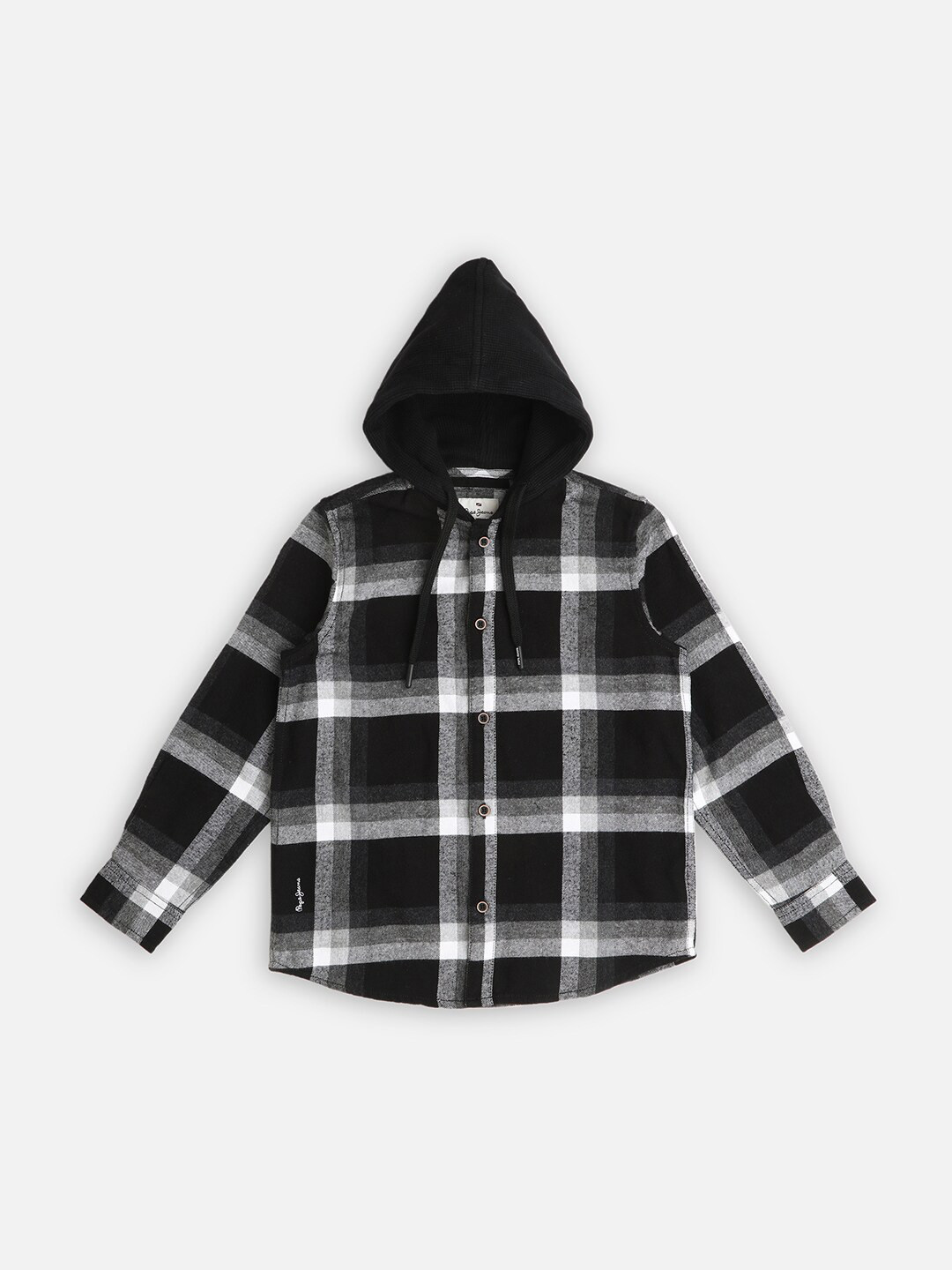 Buy Pepe Jeans Boys Tartan Checks Hooded Neck Long Sleeve Cotton ...