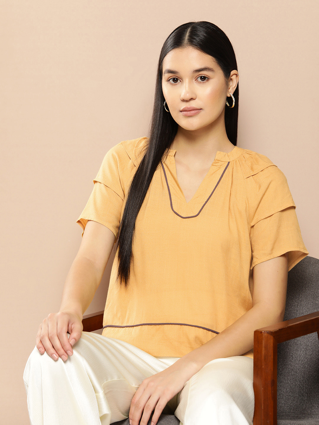 Buy Chemistry Mandarin Collar Top - Tops for Women 26271226 | Myntra