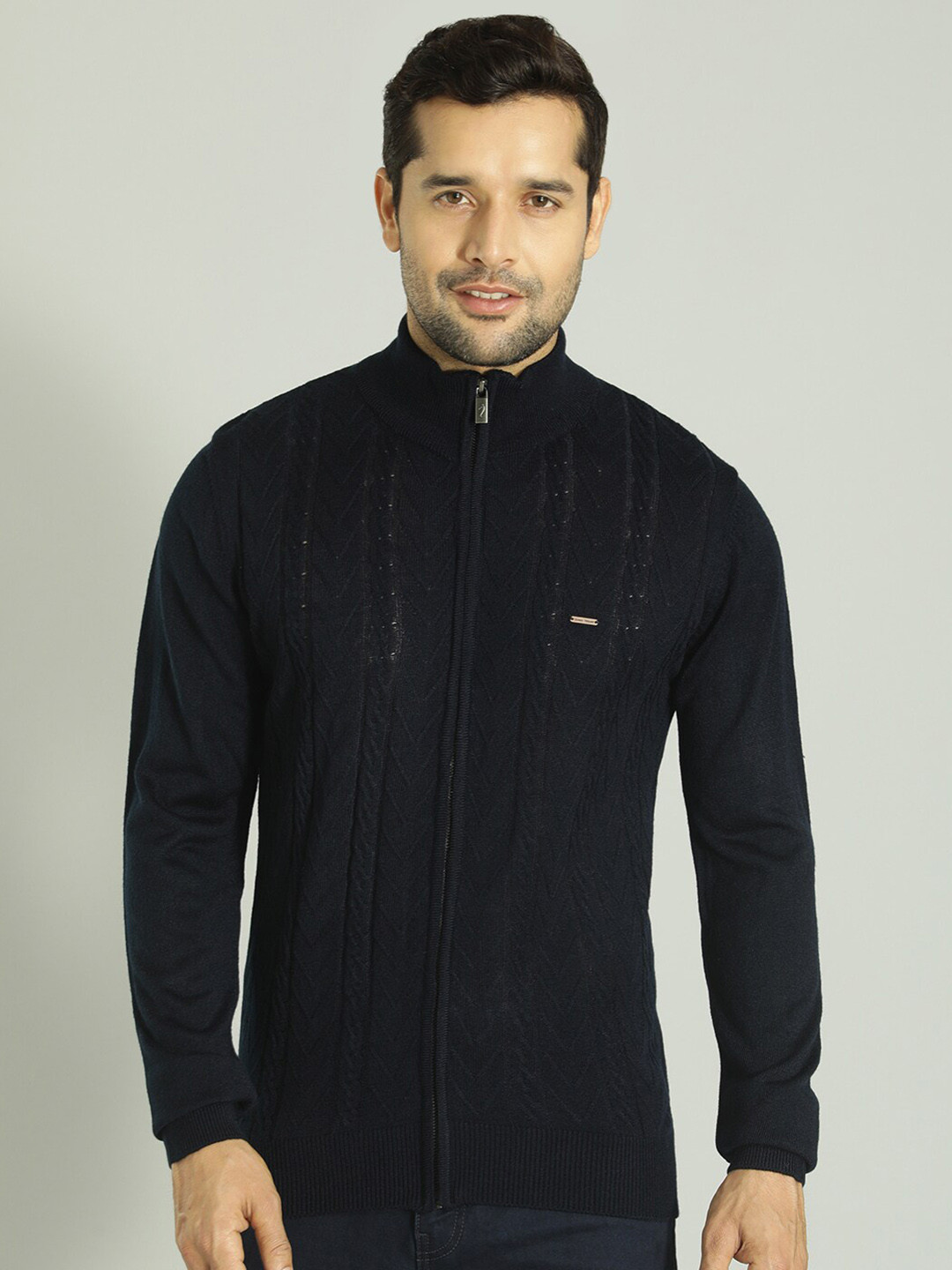 Buy Indian Terrain Self Design Mock Collar Pure Acrylic Sweater ...