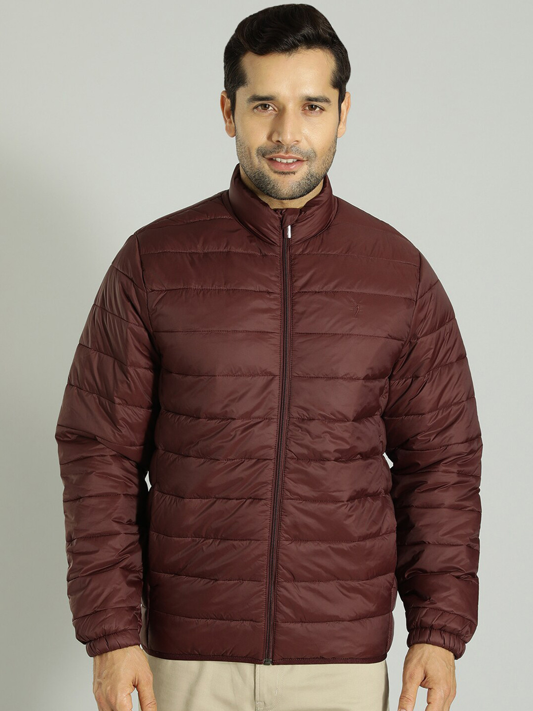 Buy Indian Terrain Mock Collar Long Sleeves Lightweight Padded Jacket ...