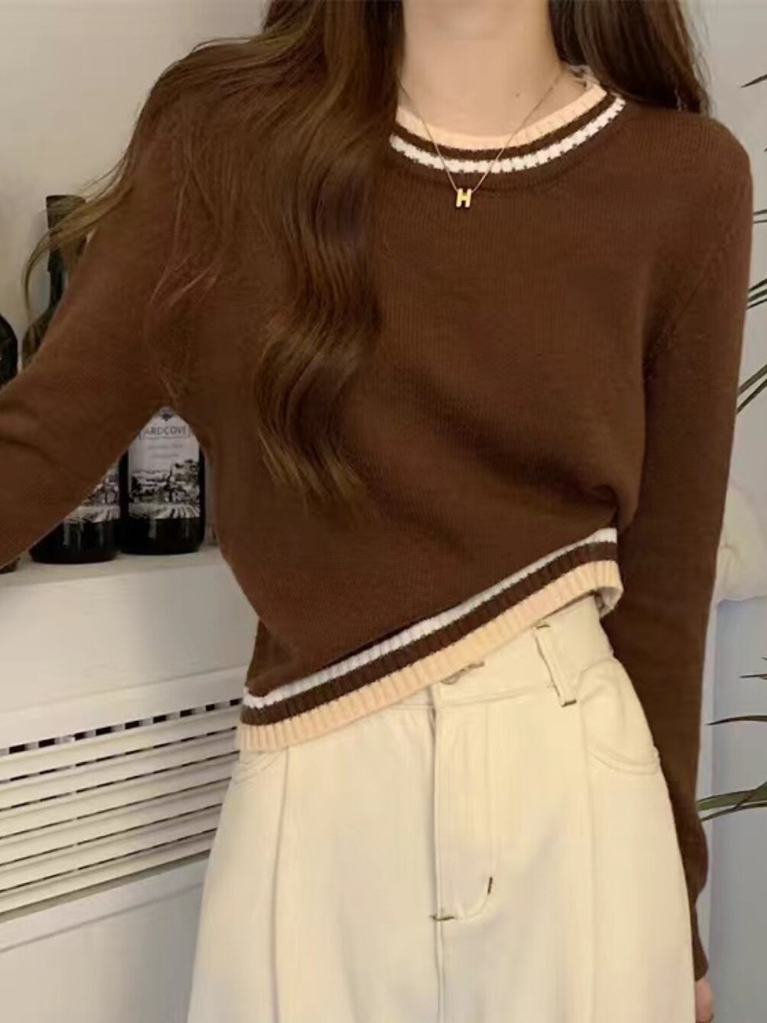 Buy StyleCast Girls Brown Round Neck Long Sleeves Acrylic Top - Tops ...
