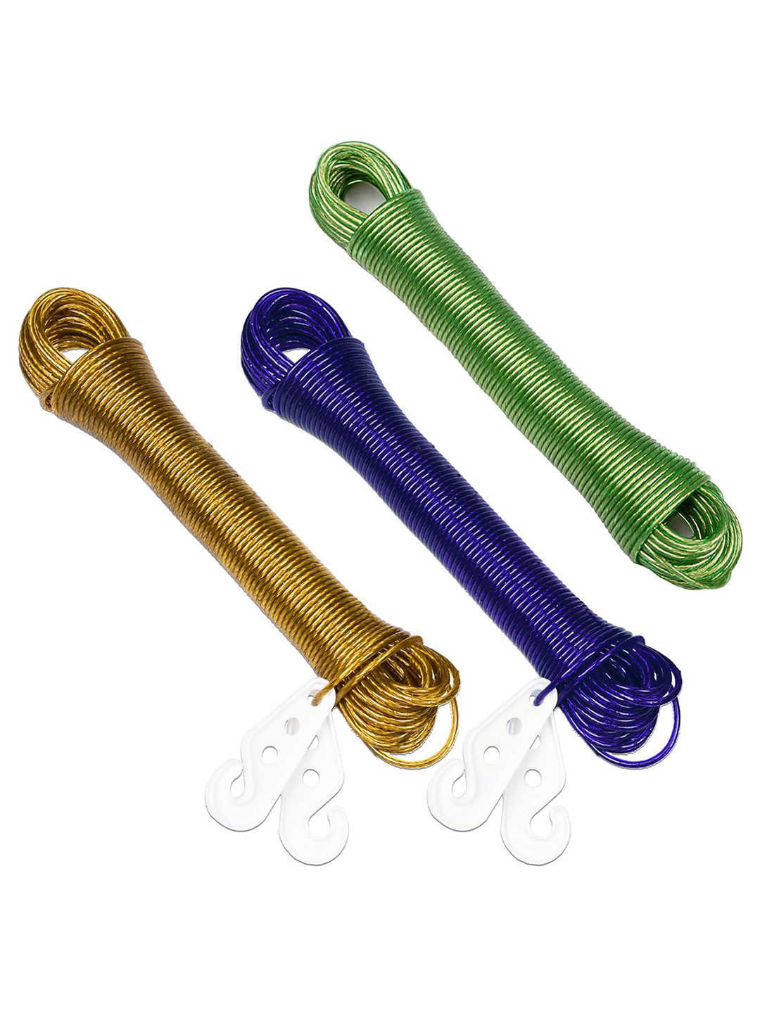 Buy Kuber Industries 3Pcs Cloth Drying Wire Rope With 2 Hooks 20Mtr ...