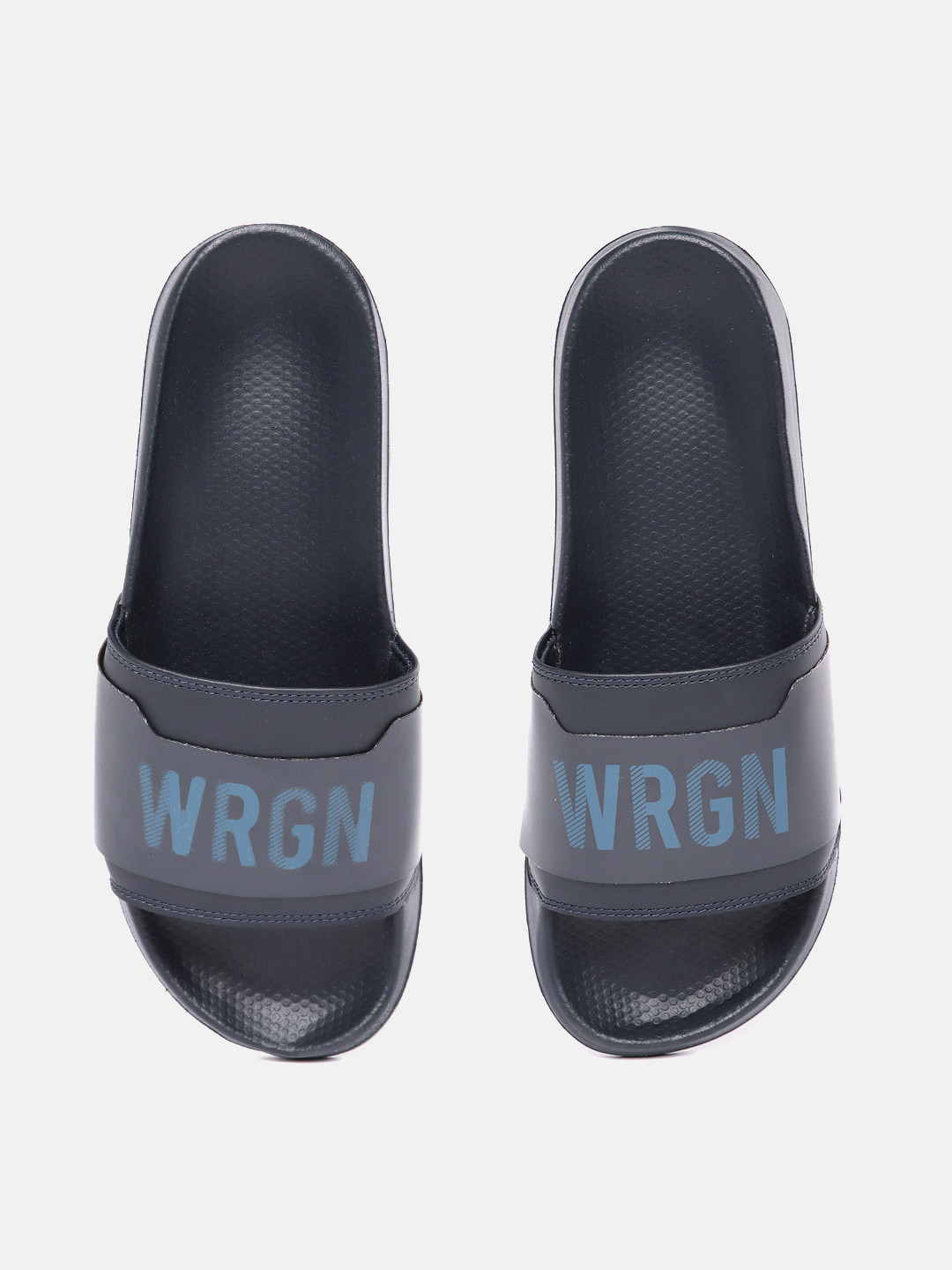 Buy WROGN Men Brand Logo Printed Sliders - Flip Flops for Men 26279080 ...
