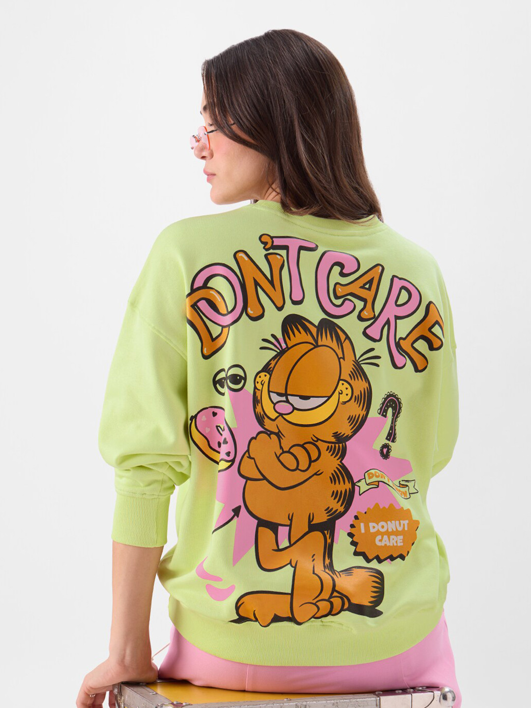 Buy The Souled Store Garfield Printed Long Drop Shoulder Oversized ...