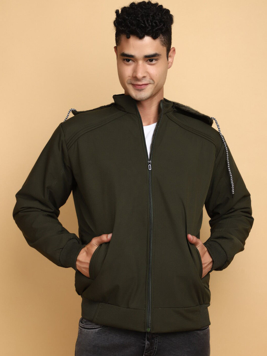 Buy V Mart Hooded Bomber Jacket - Jackets for Men 26289164 | Myntra