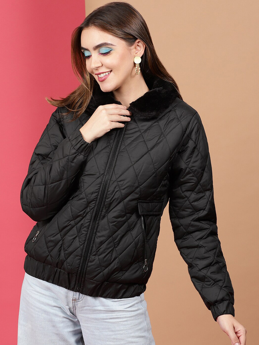 Buy Freehand By The Indian Garage Co Spread Collar Padded Jacket ...