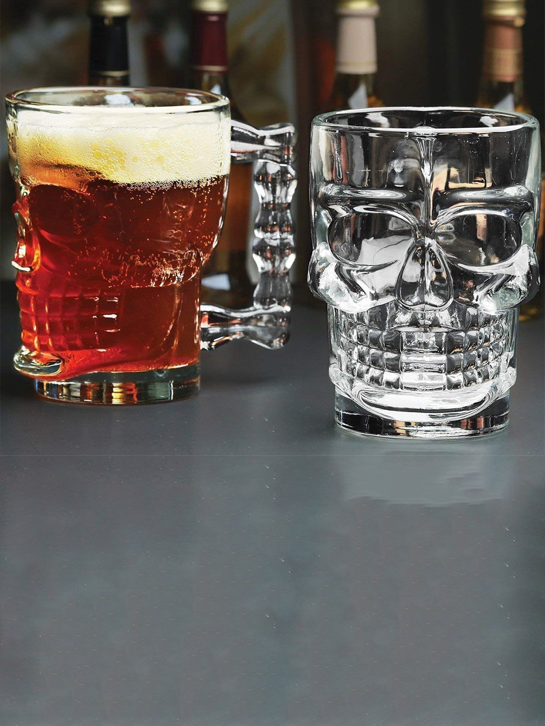 Buy 1219 Avenue Transparent 2 Pieces Skull Beer Glasses 500 ML - Bar ...